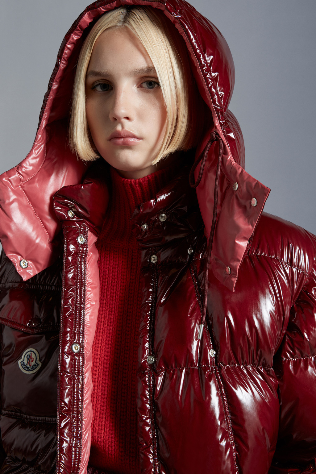Burgundy Moncler Karakorum Short Down Jacket Women - Short Down Jackets ...
