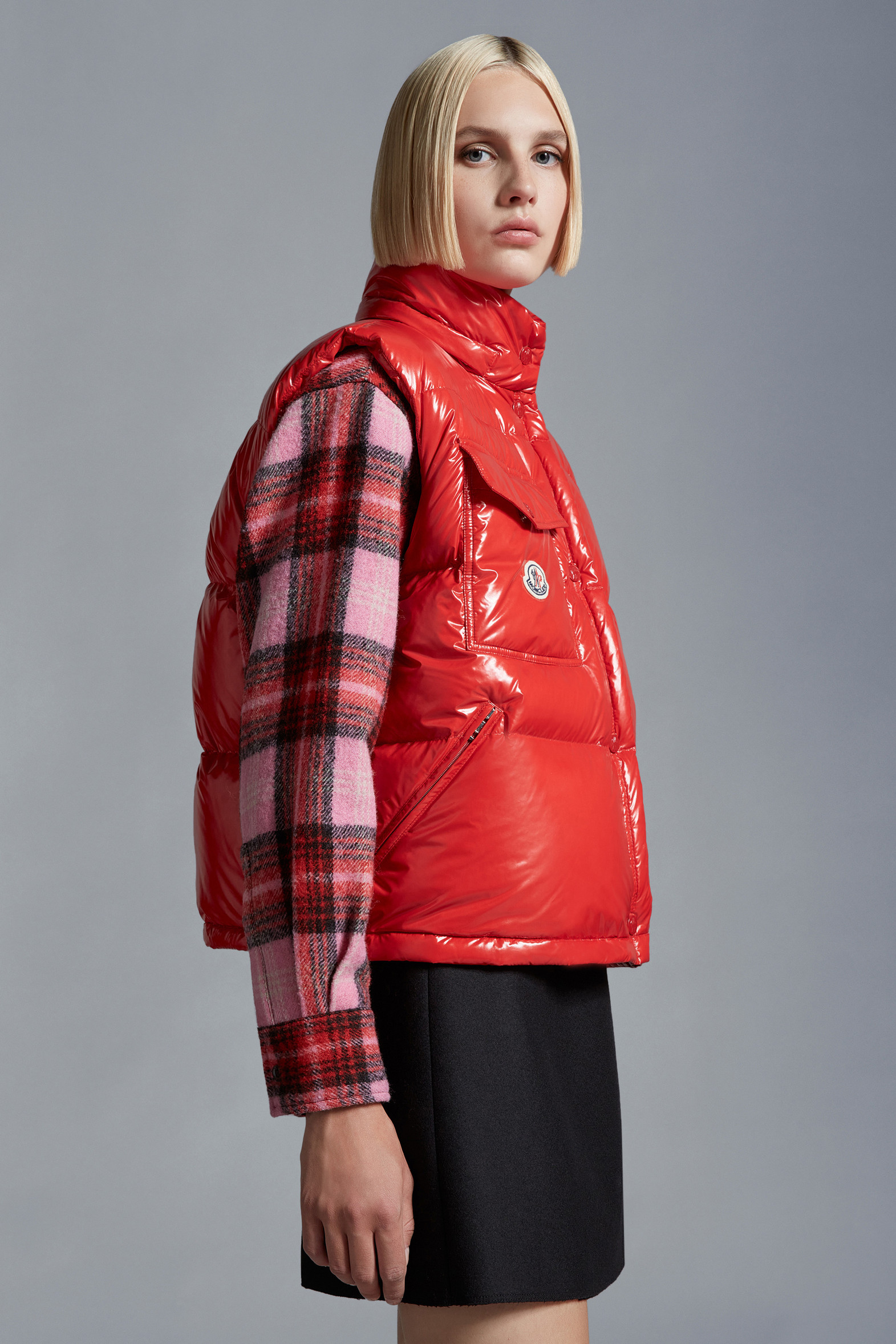 Red Moncler Karakorum Short Down Jacket Women - Short Down Jackets for ...