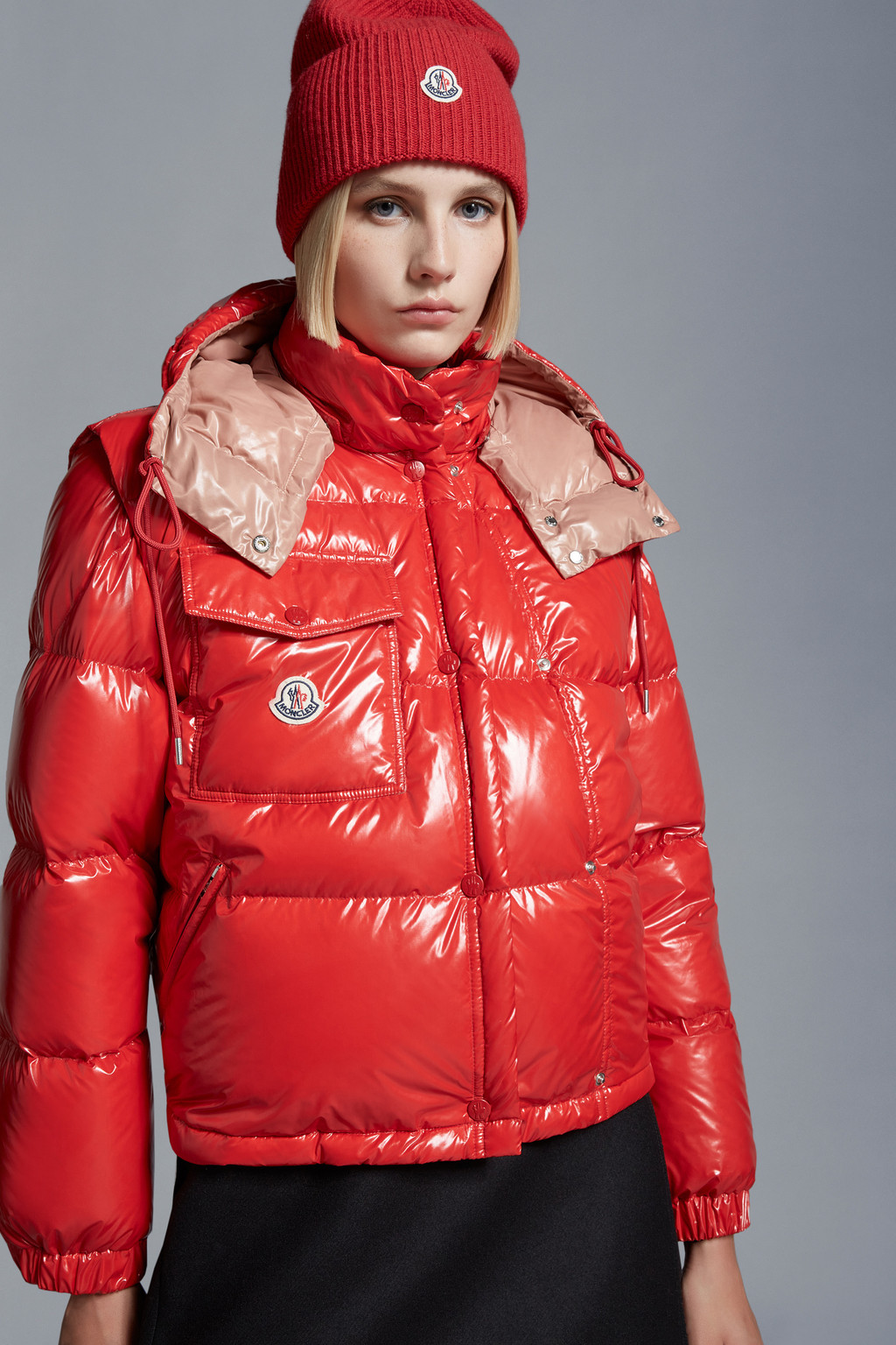 Red Moncler Karakorum Short Down Jacket Women - Short Down Jackets for ...