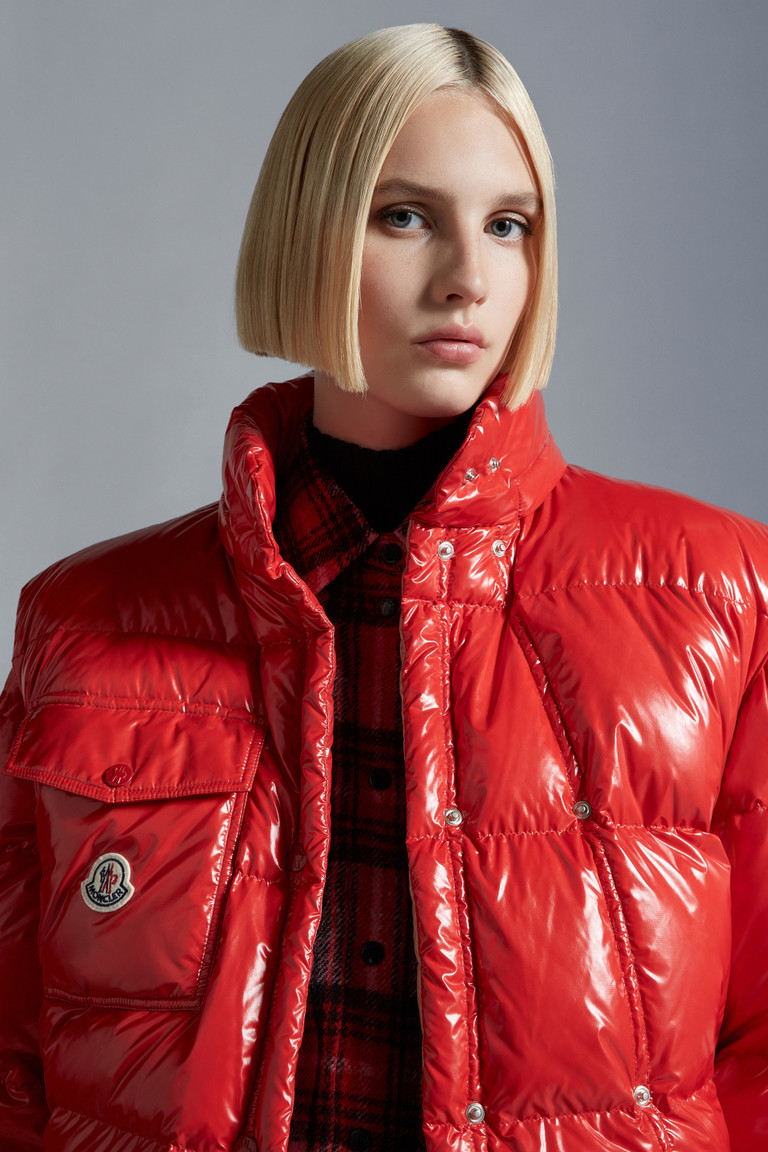 Red Moncler Karakorum Short Down Jacket Women - Short Down Jackets for ...