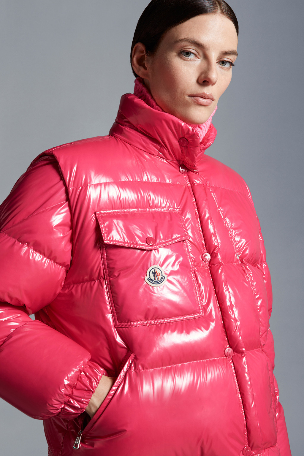 Fuchsia Moncler Karakorum Short Down Jacket Women - Short Down Jackets ...