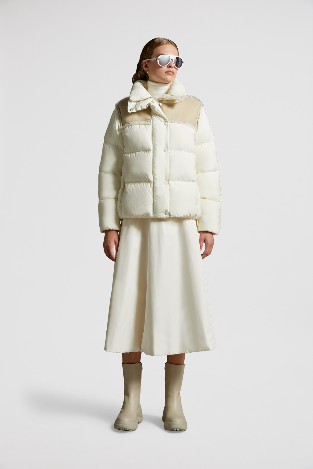 White Meandre Short Down Jacket - Short Down Jackets for Women | Moncler HR