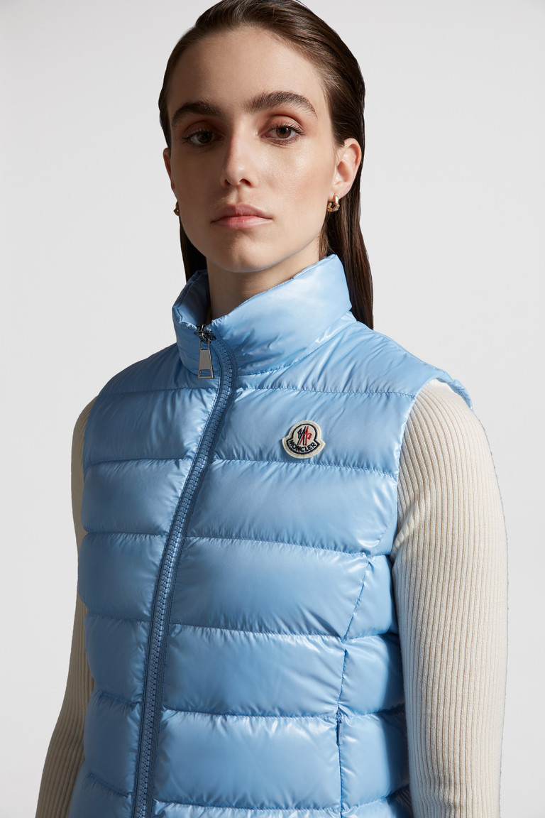 Powder Blue Ghany Down Gilet - Vests for Women | Moncler GB