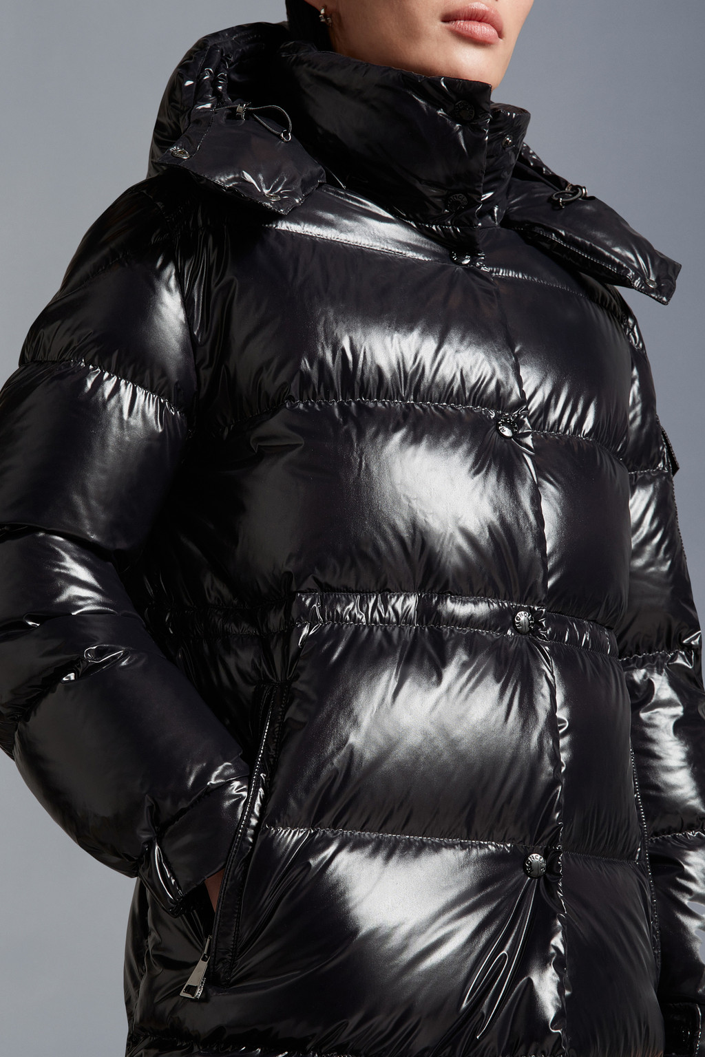 Black Cavettaz Long Down Jacket - Long Down Jackets for Women | Moncler IE