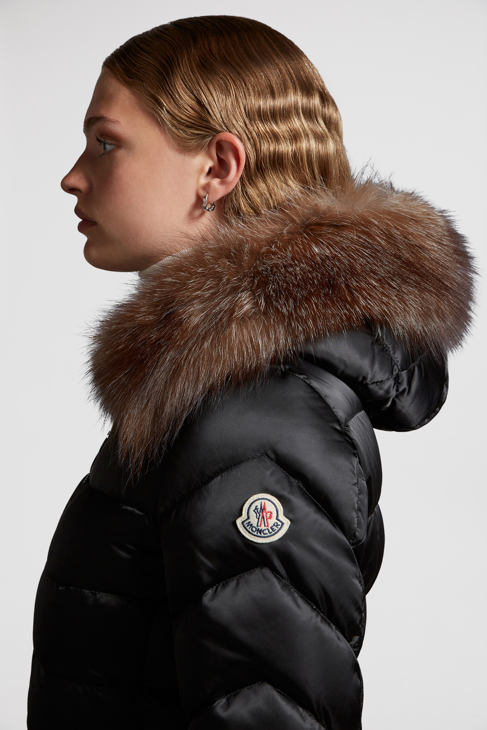 Black Leersie Long Down Jacket - Long Down Jackets for Women | Moncler HK