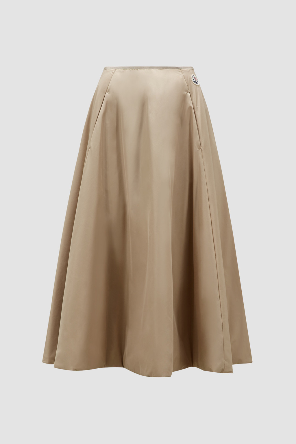 Sand Beige Taffeta Midi Skirt - Skirts for Women | Moncler JP