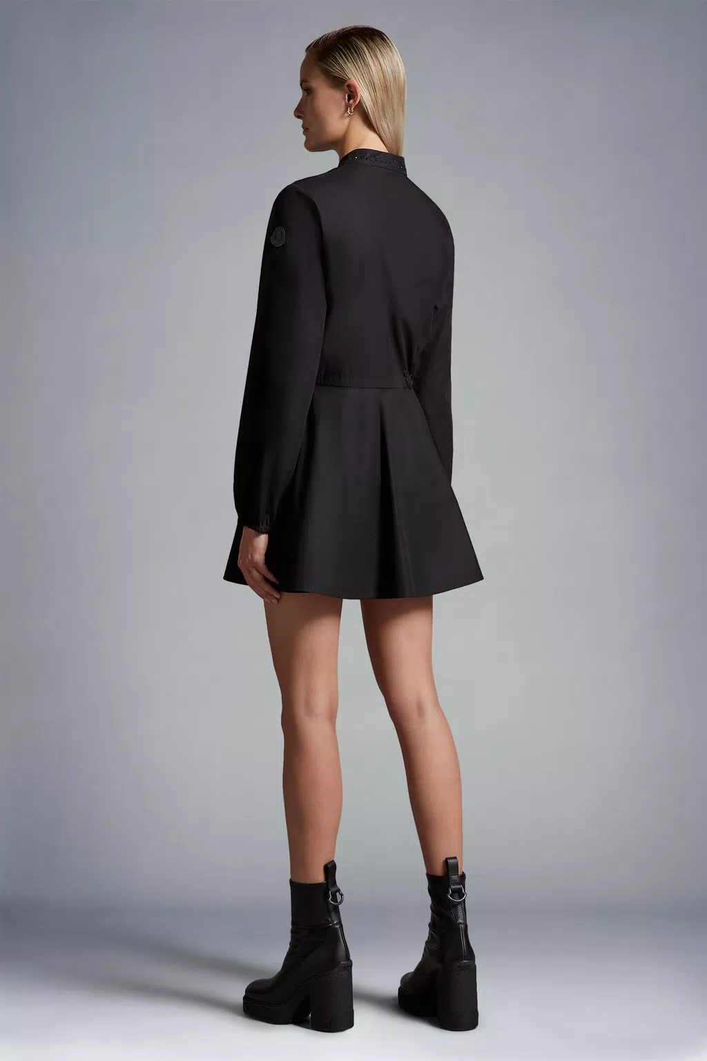 Robe En Popeline De Coton Noir Robes Femme Moncler Fr