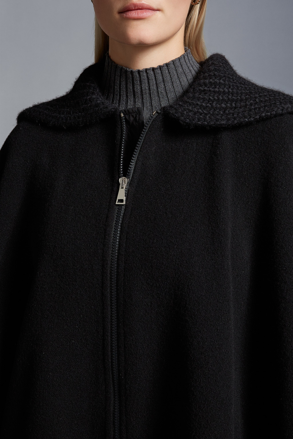 Black Wool Felt Cape - Capes for Women | Moncler LU