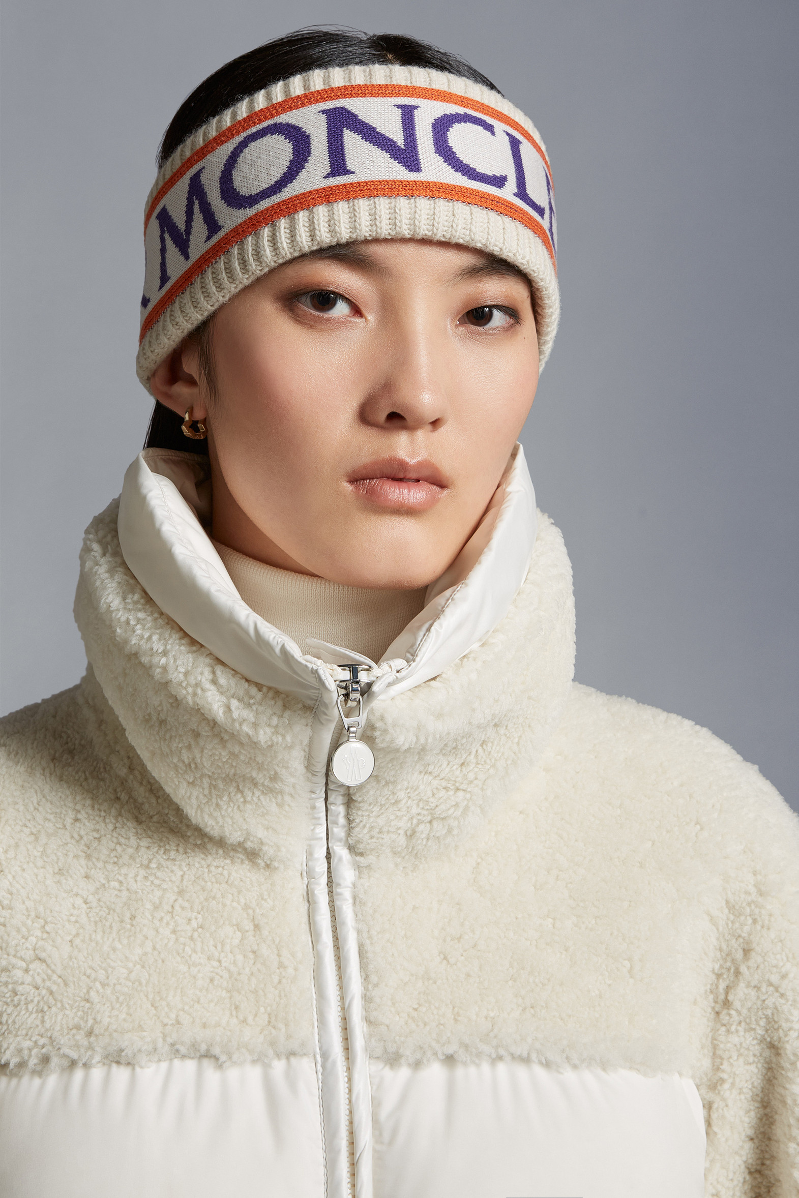 Orange & Off White Cashmere Blend Head Band - Hats & Beanies for Women ...