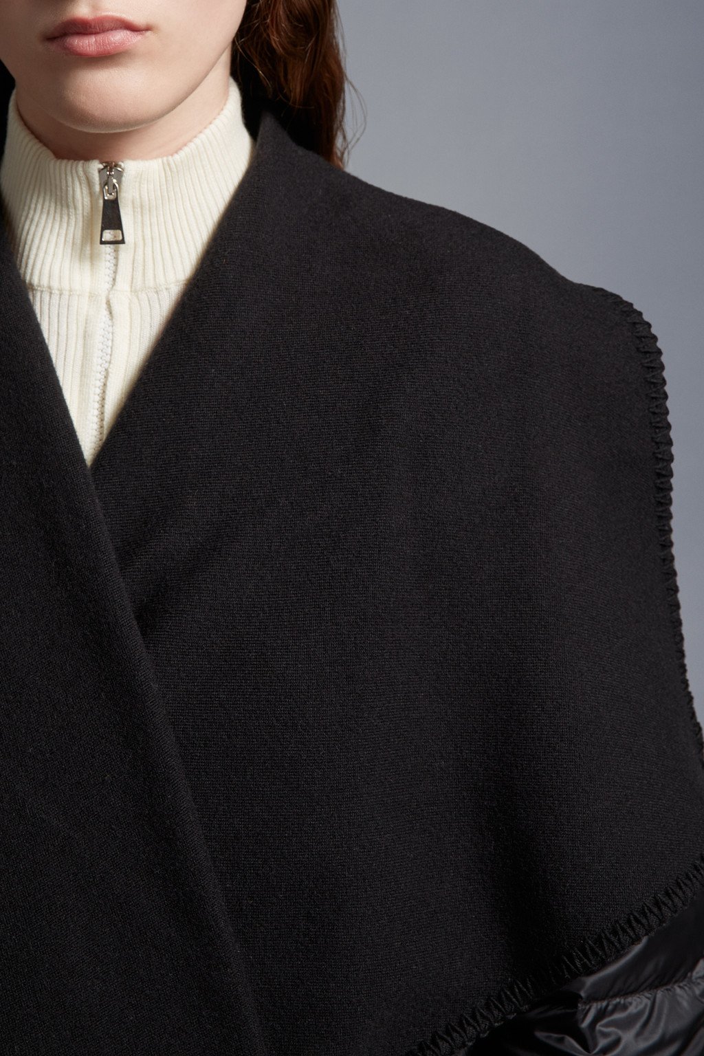 Black Wool Blend Cape - Capes for Women | Moncler IE