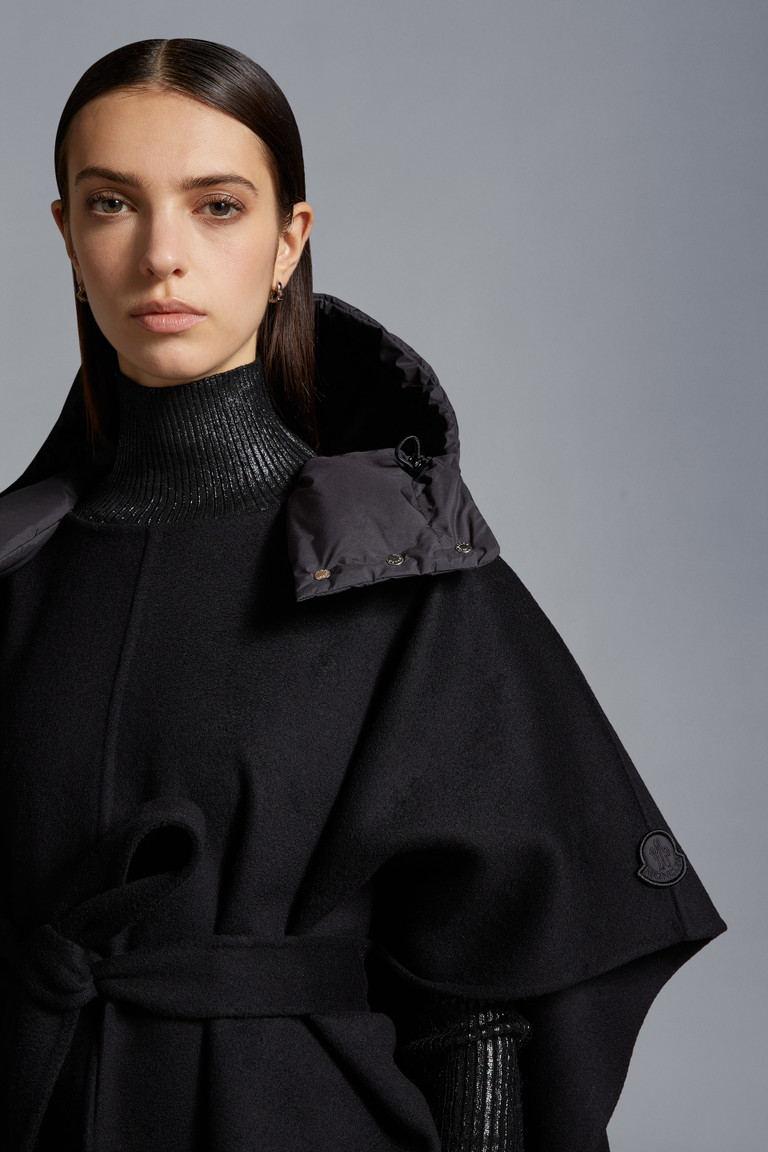 Black Wool Felt Cape - Capes for Women | Moncler NL