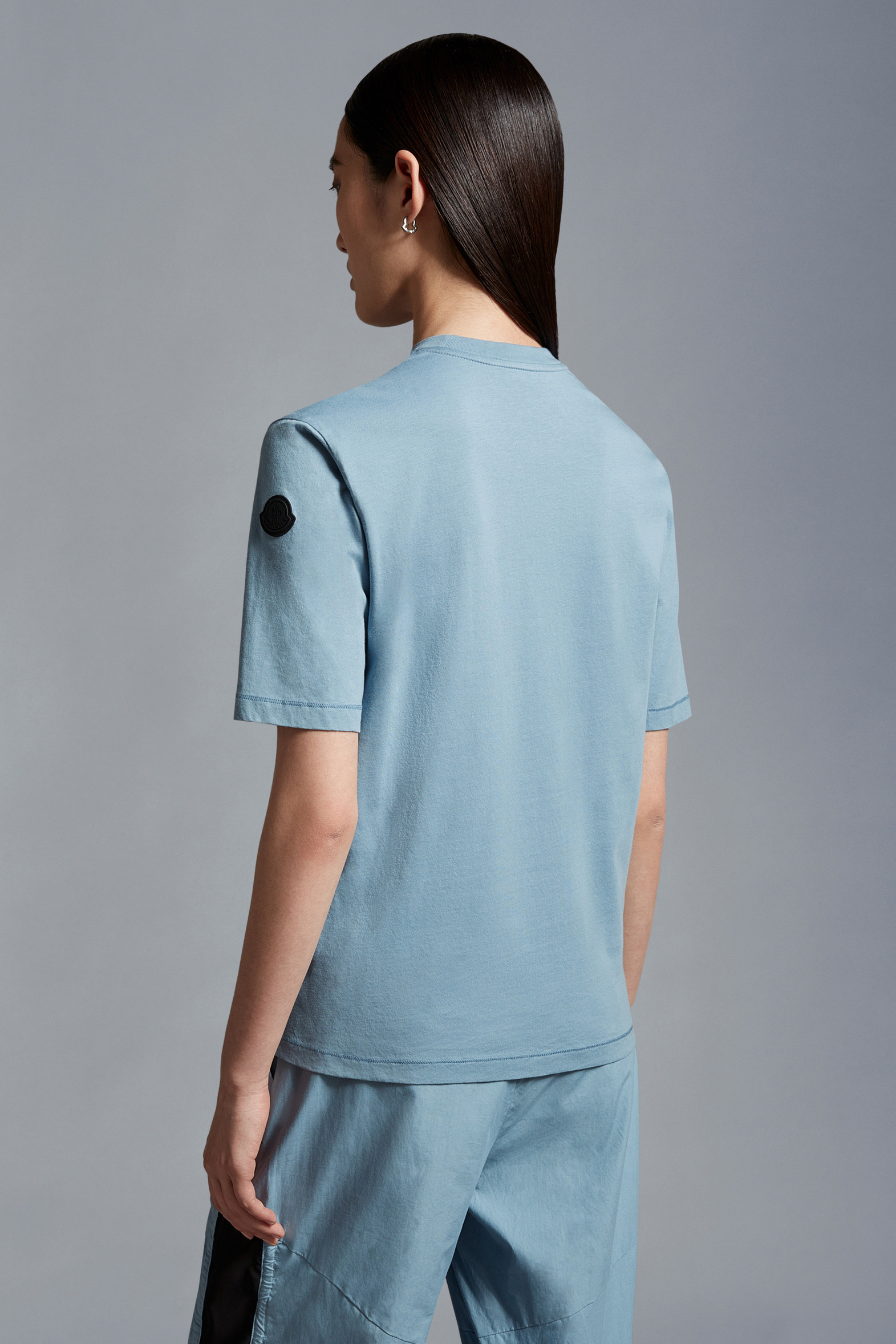 Powder Blue Logo T-Shirt - Tops & T-Shirts for Women | Moncler HK