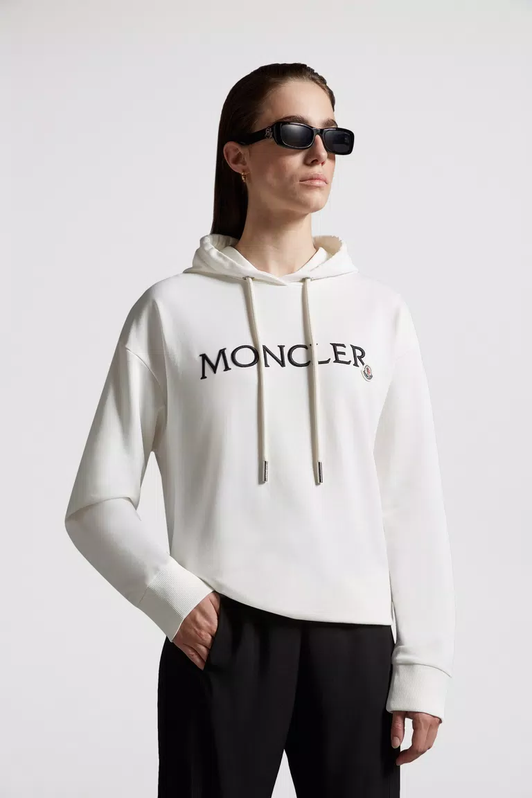 Sudadera Con Capucha Y Logotipo Blanco Sudaderas De Mujer Moncler Es