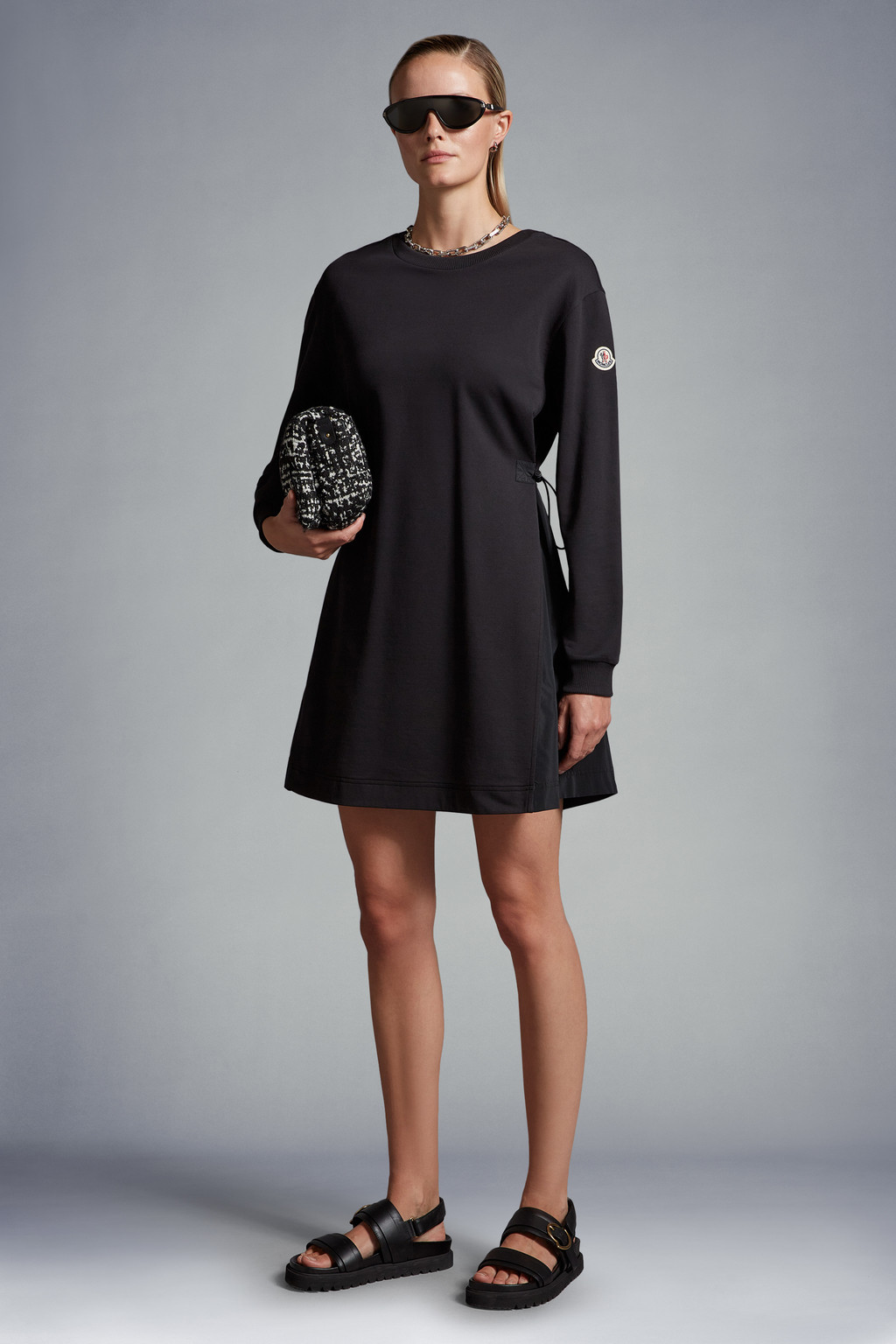 Black Cotton Dress - Dresses for Women | Moncler HR