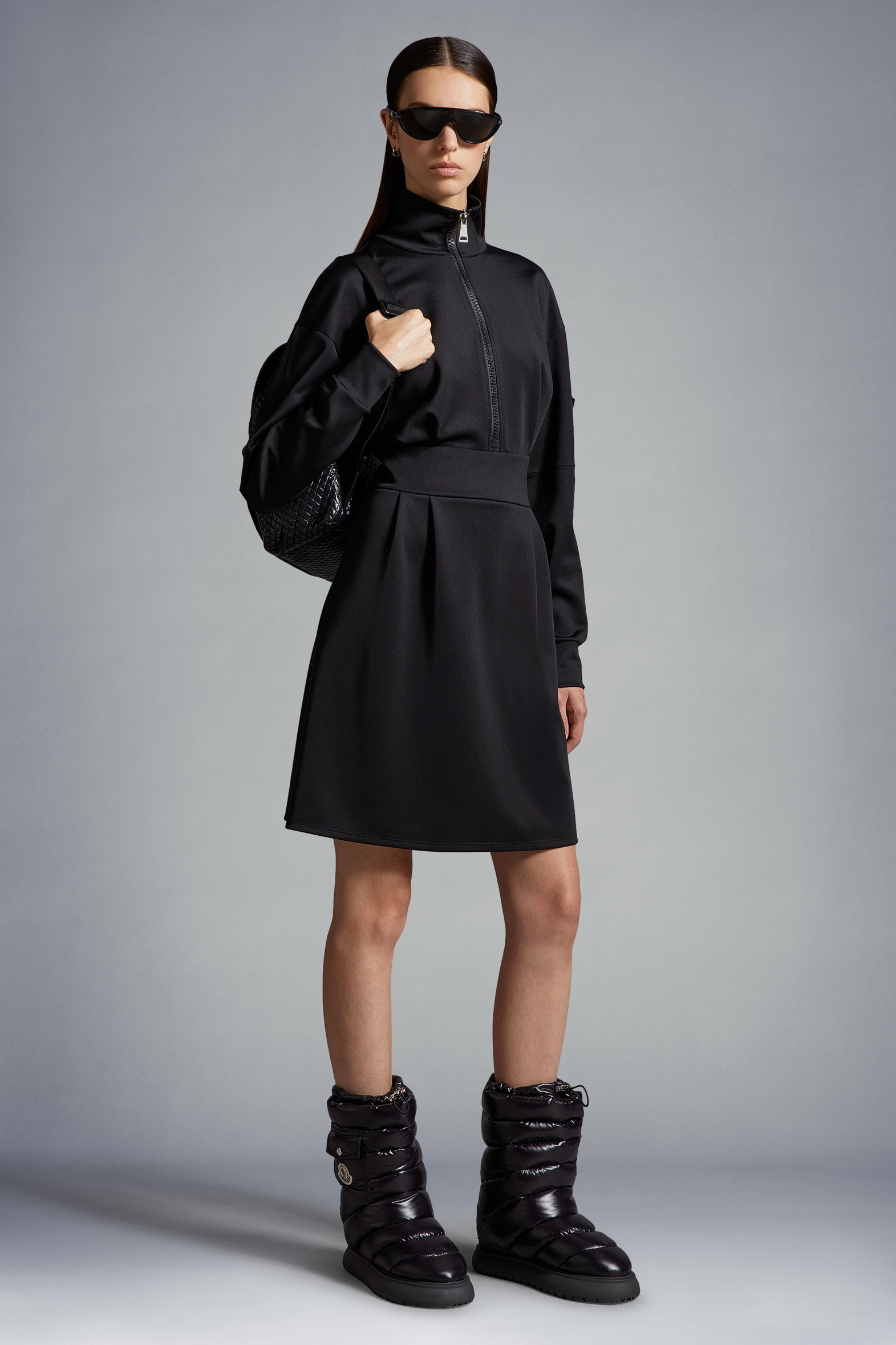Kleid aus Triacetat Schwarz - Kleider für Damen | Moncler AT