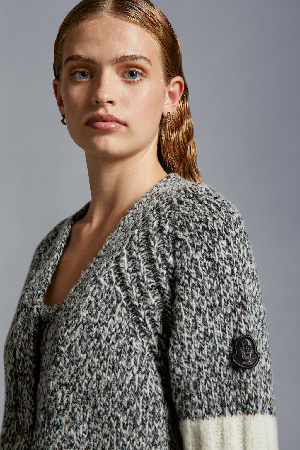 Black & White Mouliné Wool Cardigan - Sweaters & Cardigans for Women ...