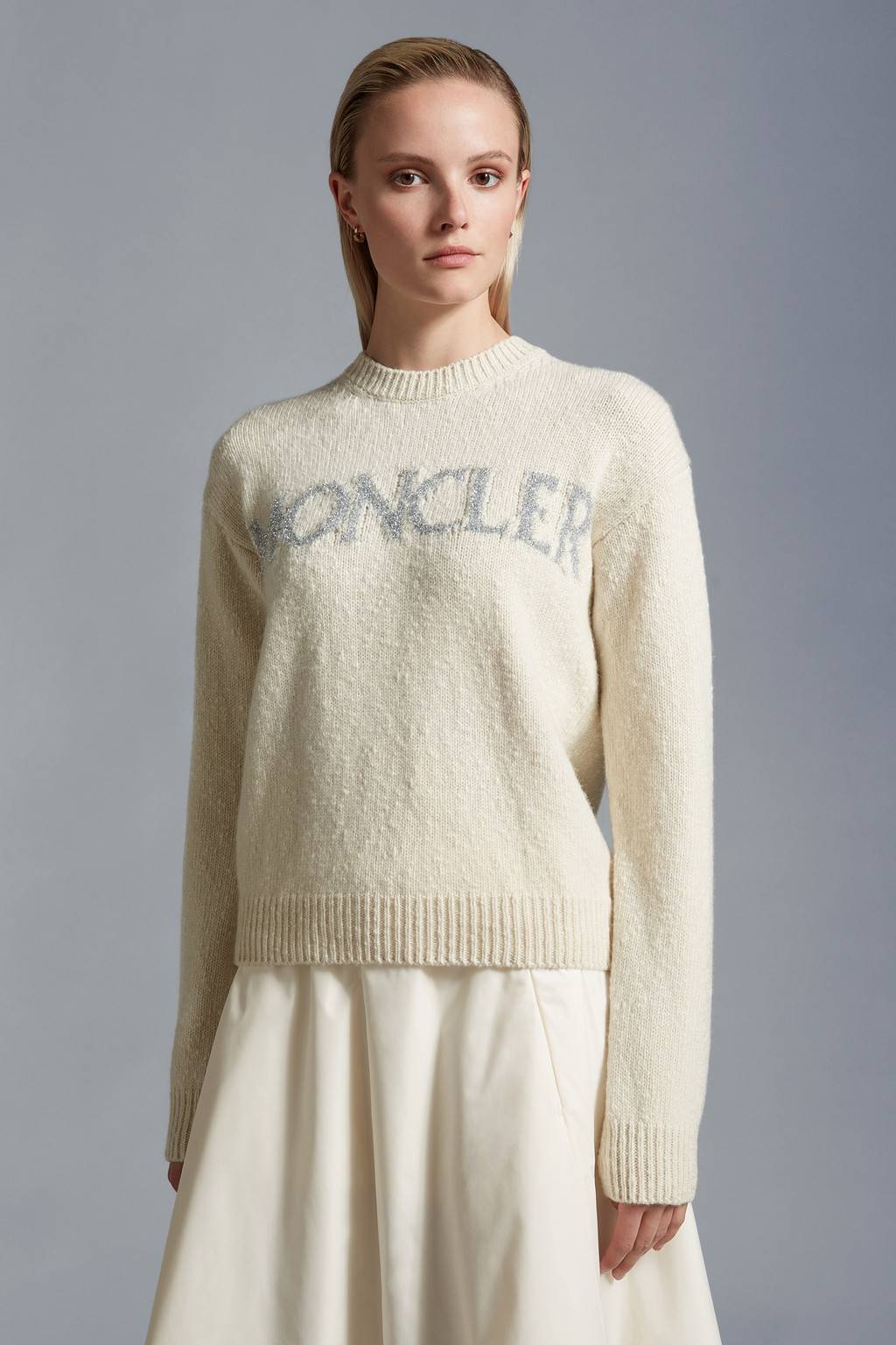 White Ivory Logo Wool & Cashmere Jumper - Sweaters & Cardigans for ...