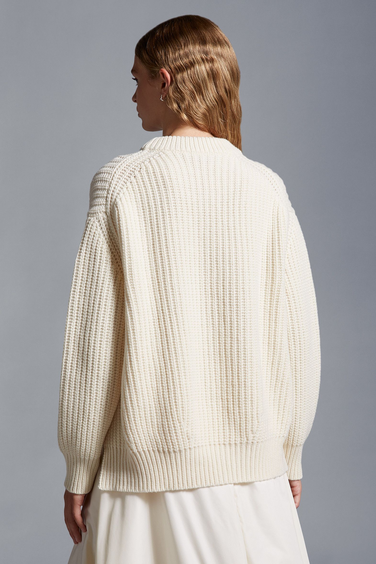 Milk White Wool Jumper - Sweaters & Cardigans for Women | Moncler HK