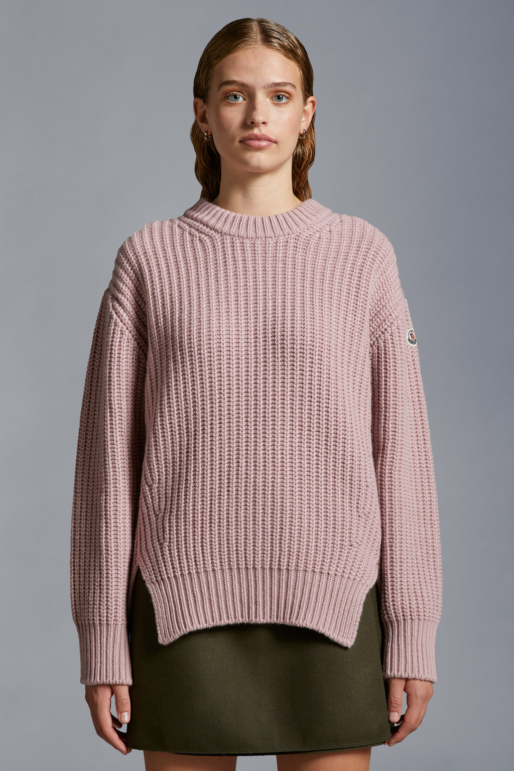 Light Pink Wool Jumper - Sweaters & Cardigans for Women | Moncler SG