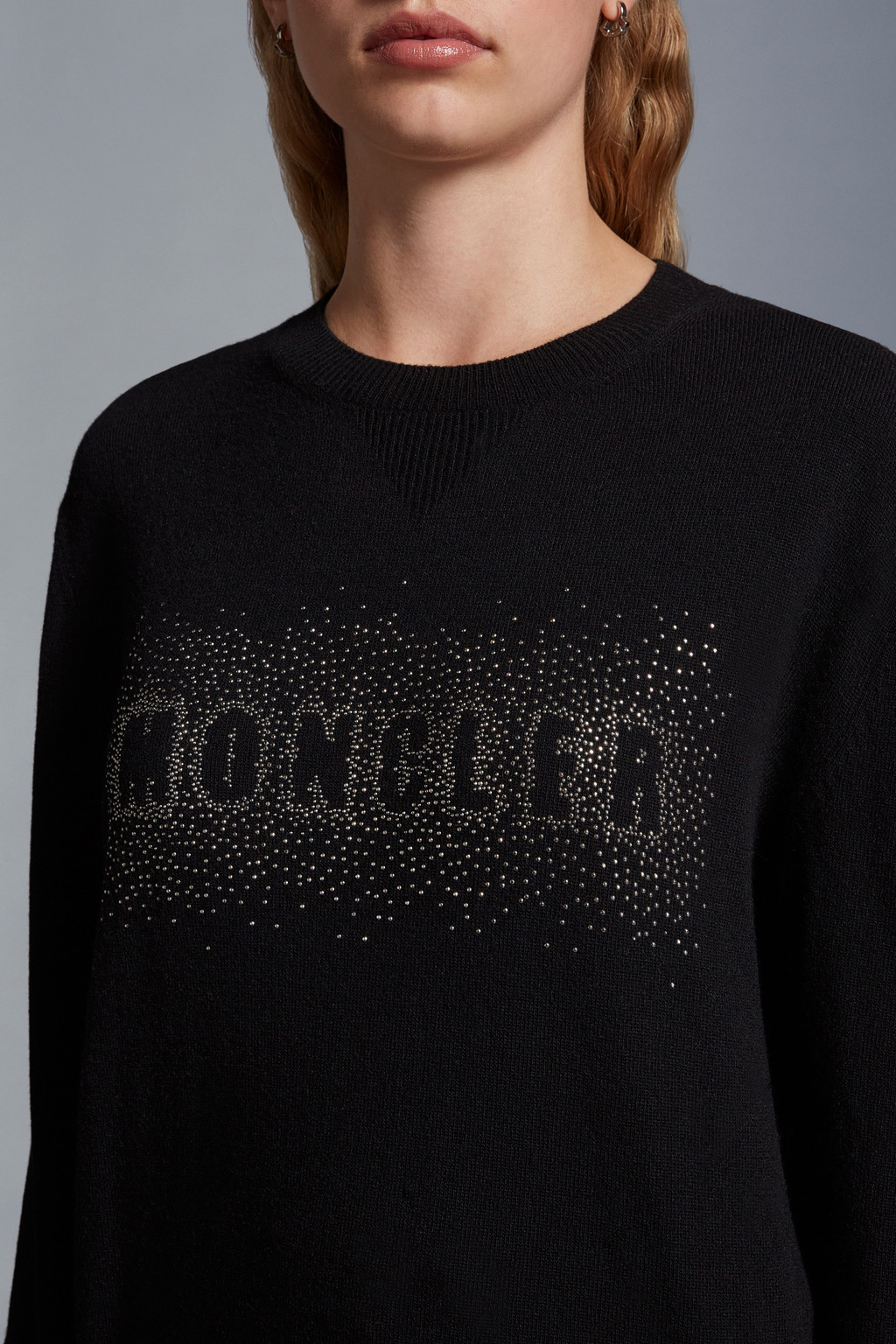 Black Crystal Logo Wool Jumper - Sweaters & Cardigans for Women ...