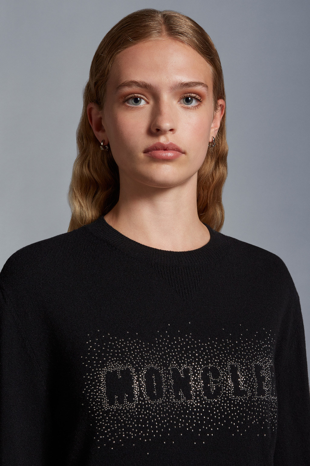 Black Crystal Logo Wool Jumper - Sweaters & Cardigans for Women ...