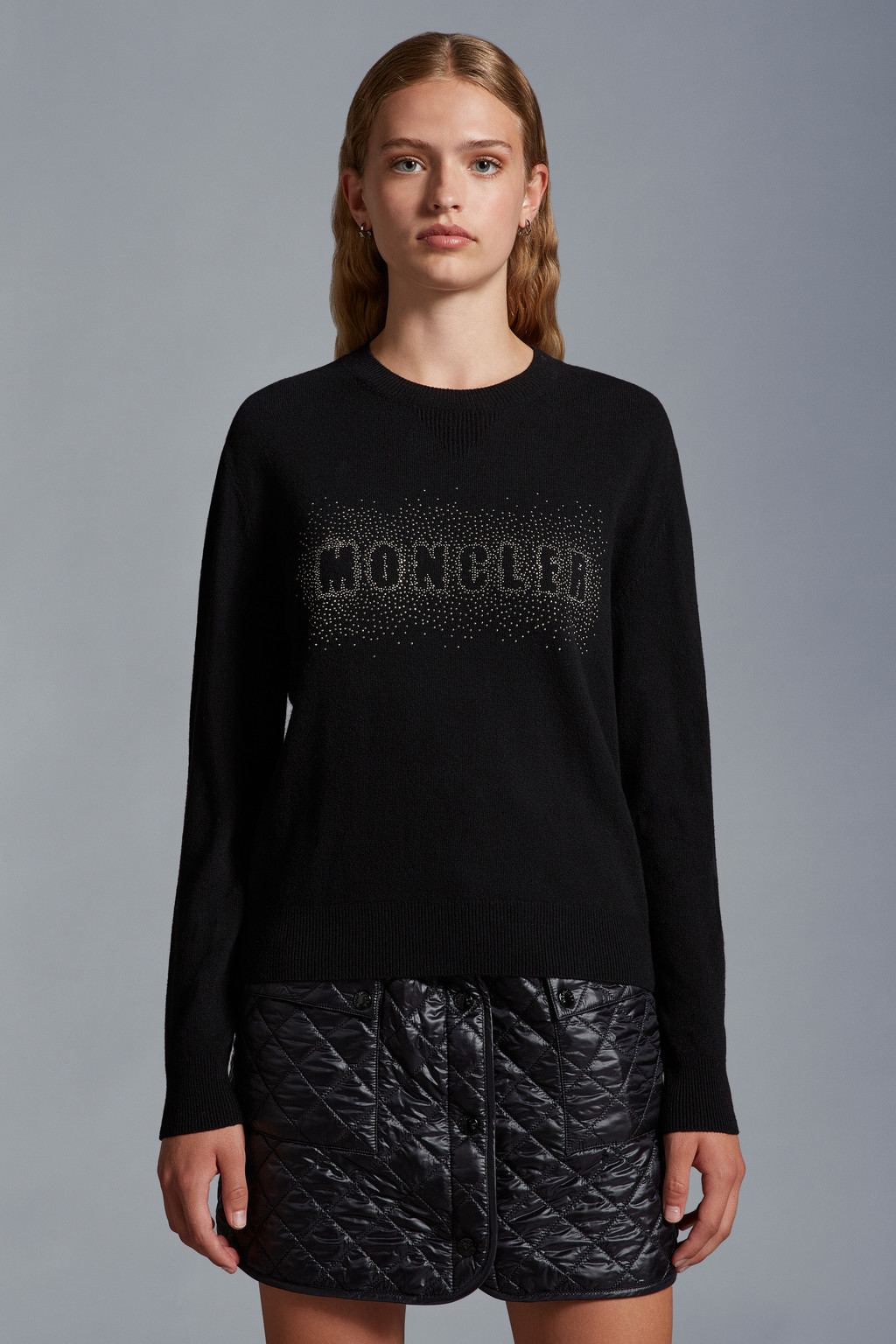 Black Crystal Logo Wool Jumper - Sweaters & Cardigans for Women ...