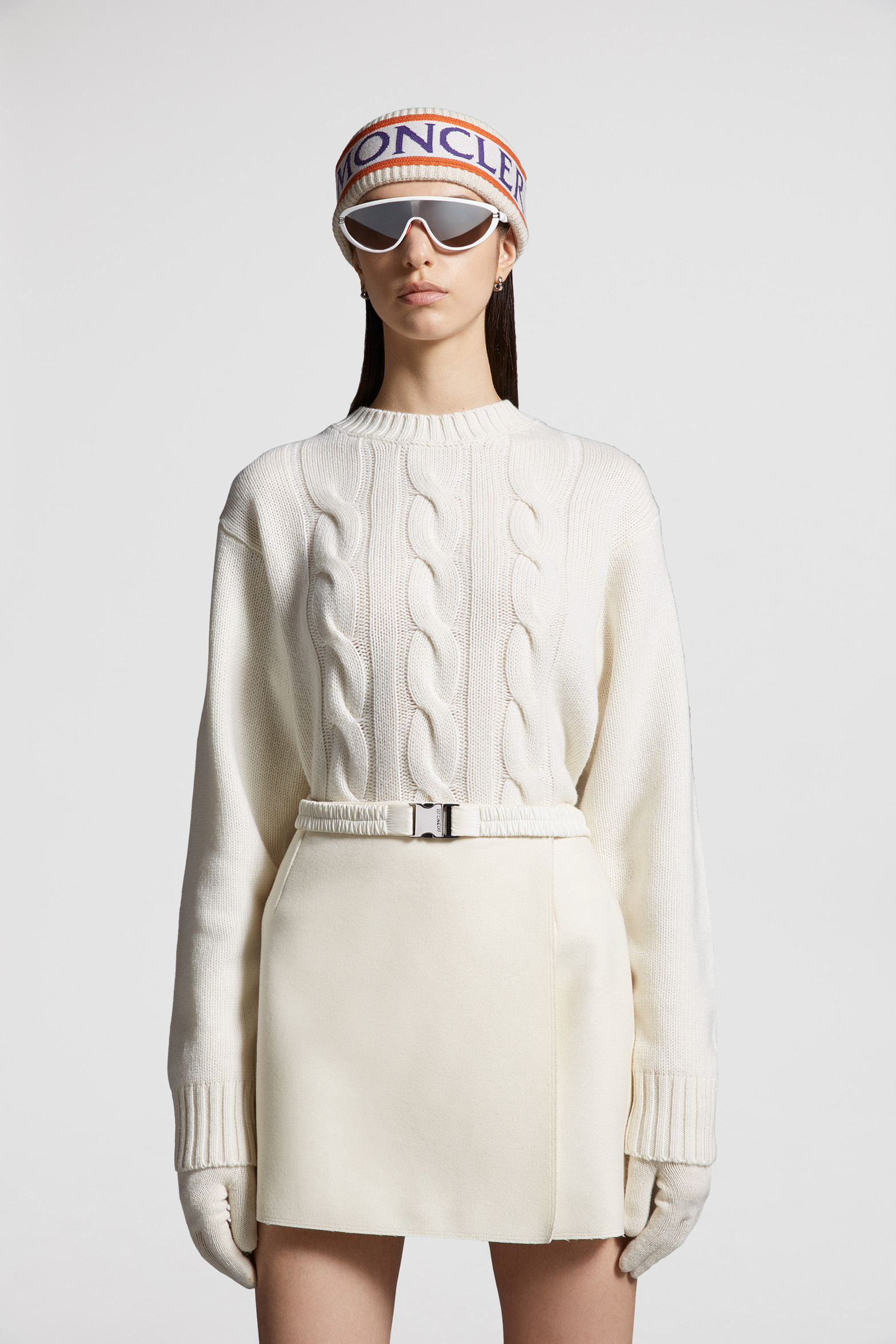 Off White Cable Knit Cashmere Jumper - Sweaters & Cardigans for Women ...