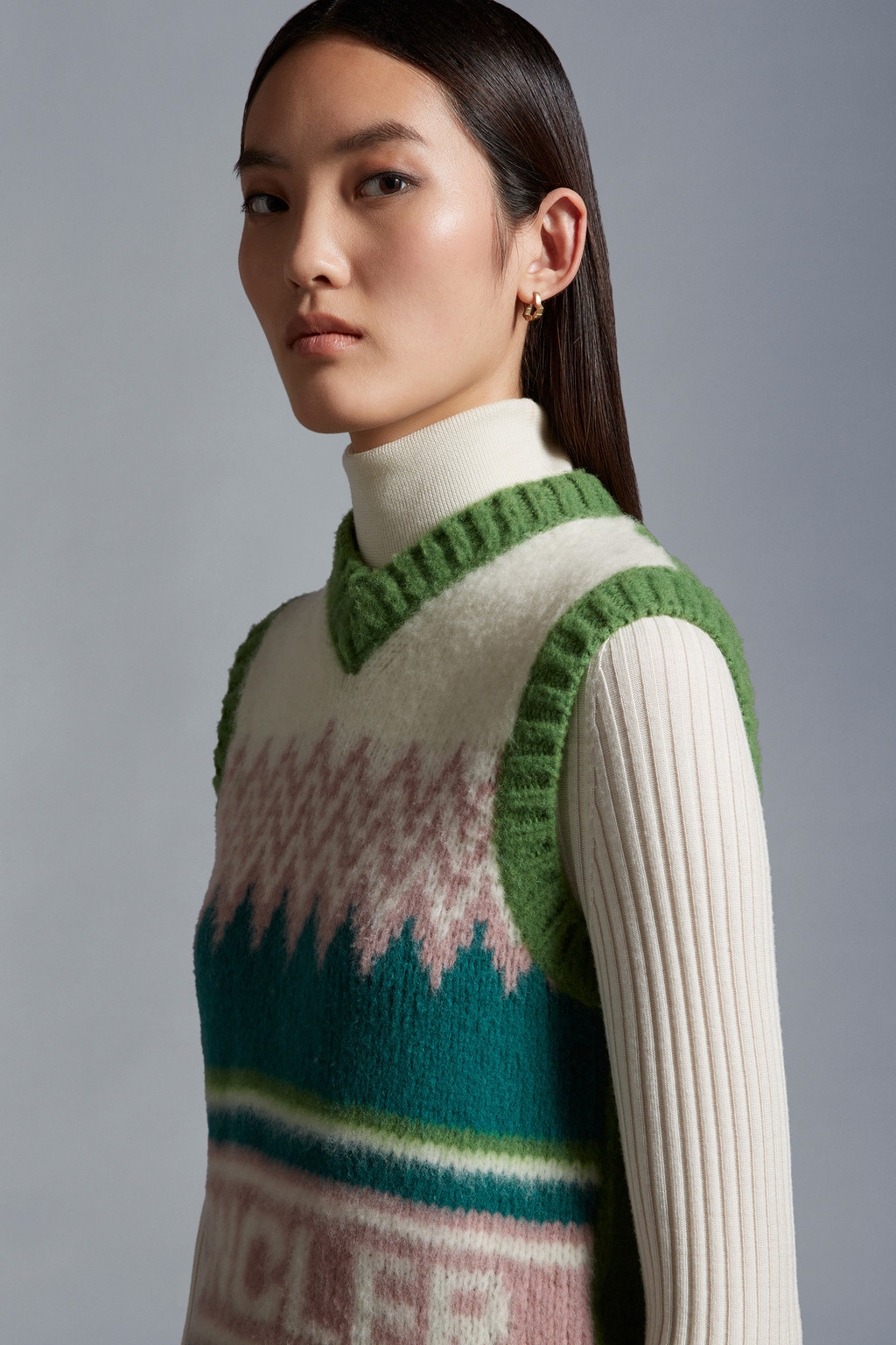 Multicolour Logo Wool Gilet - Sweaters & Cardigans for Women | Moncler FR