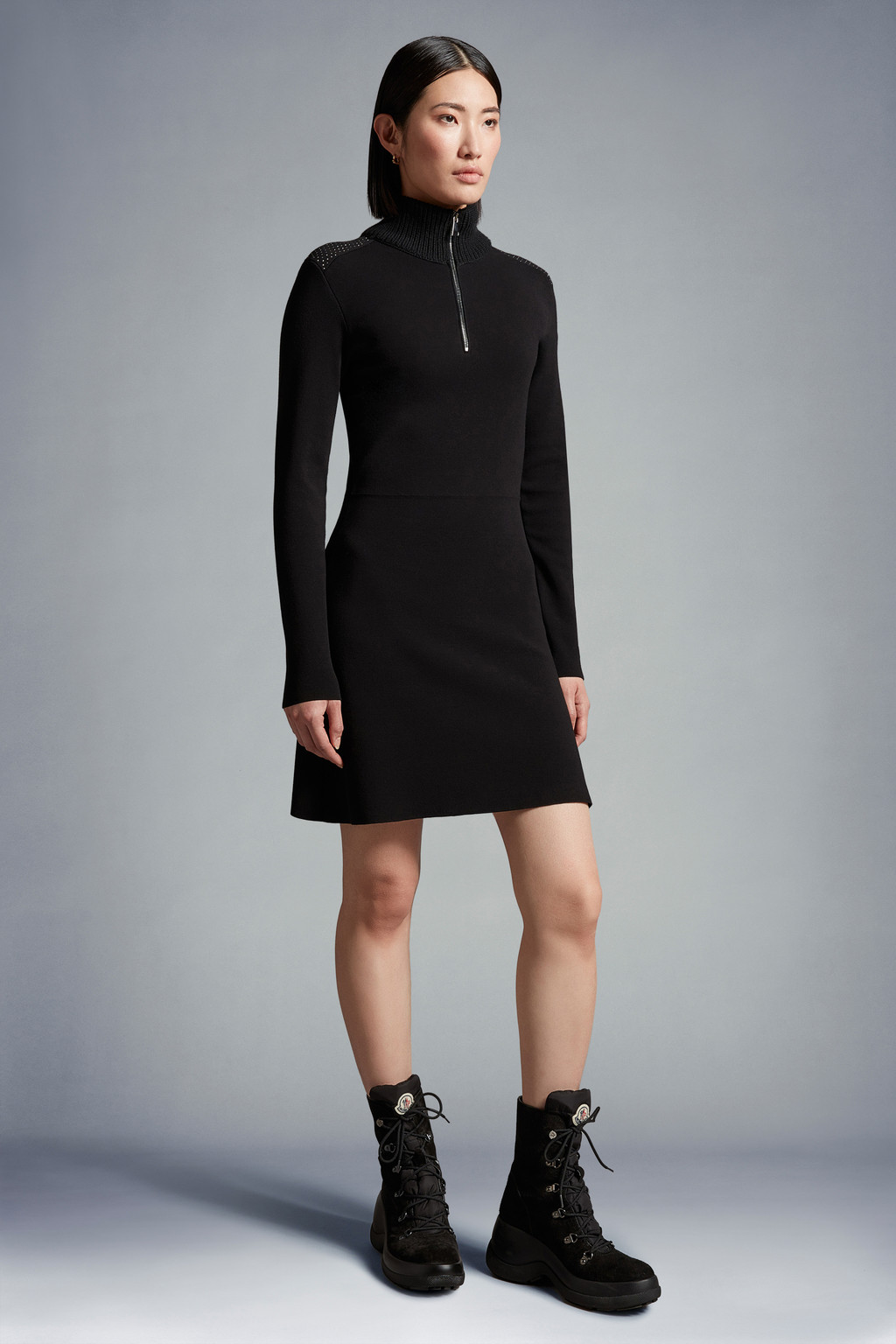 Black Knit Midi Dress - Dresses for Women | Moncler CH