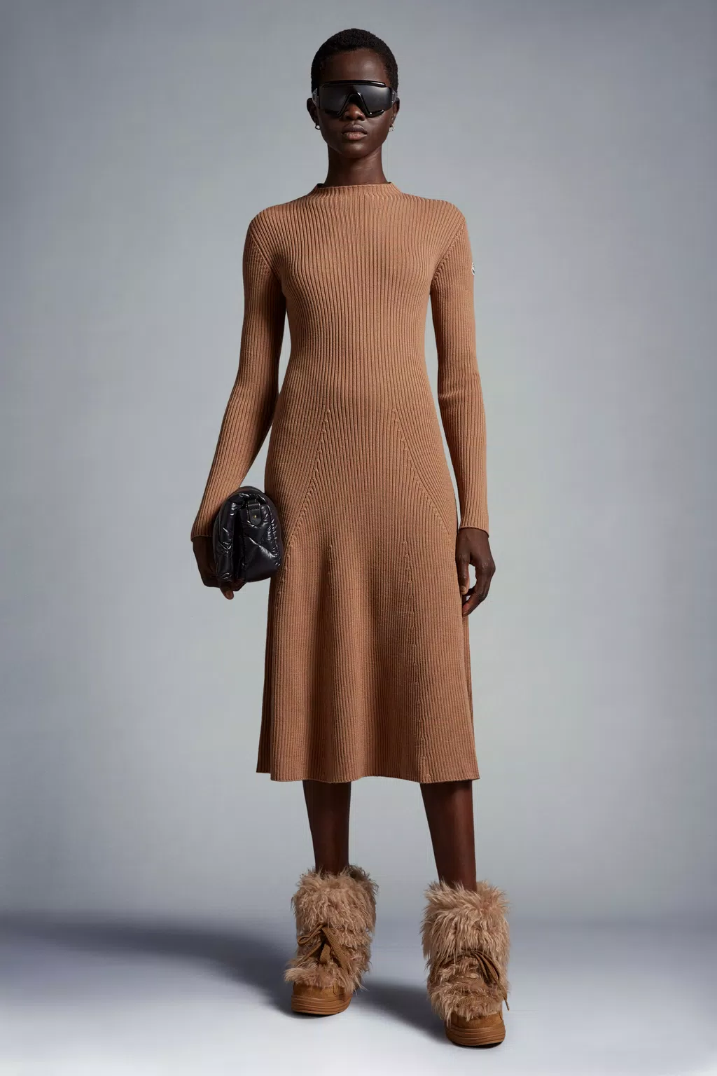 Robe En Popeline De Coton Noir Robes Femme Moncler Fr