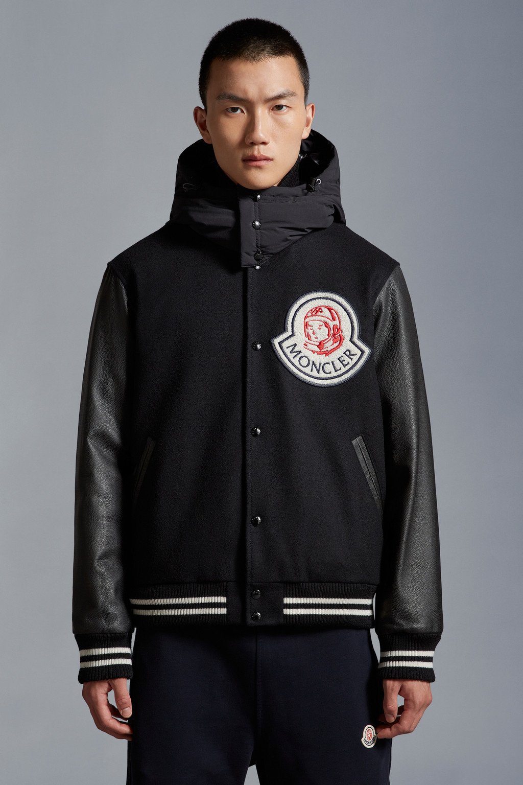 Black Durnan Down Varsity Jacket - for Special Projects | Moncler MT