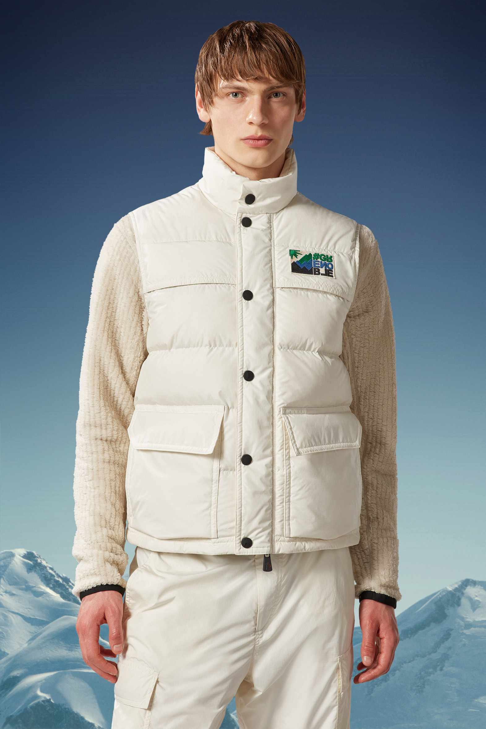 White Arpasson Down Gilet - Vests for Men | Moncler NO