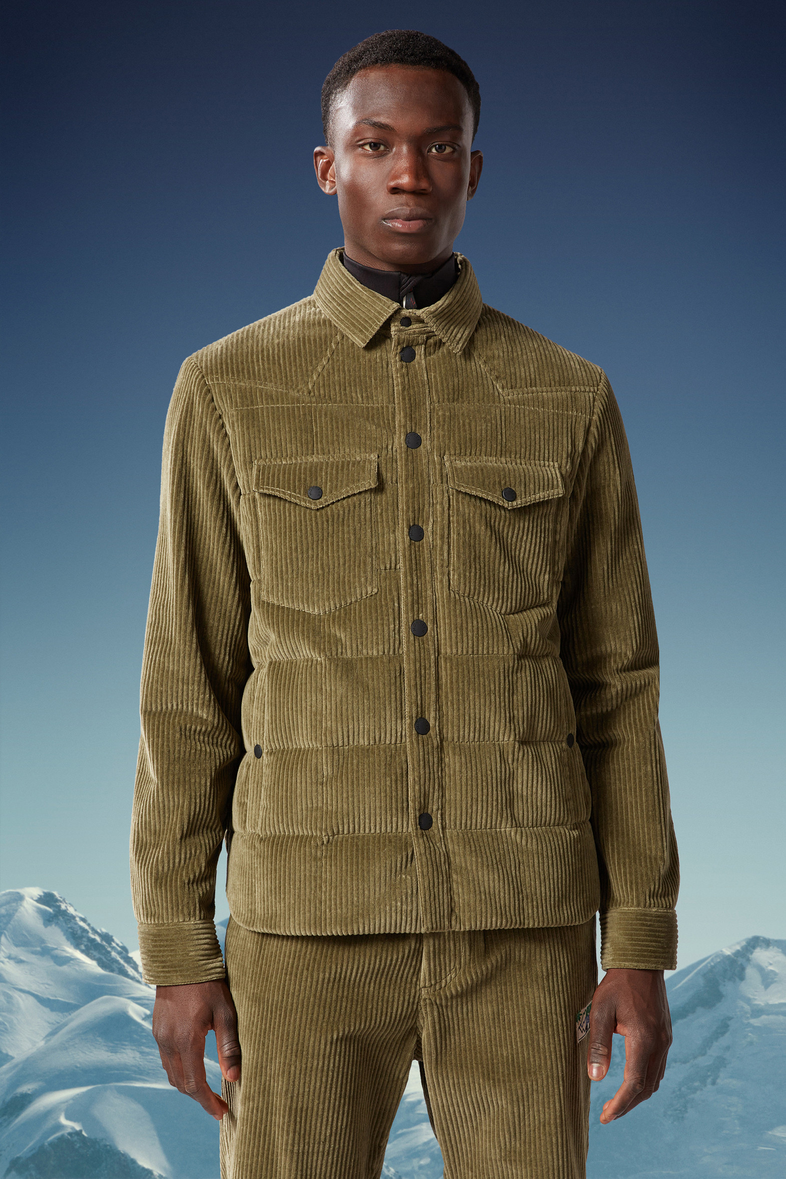 Olive Green Gelt Down Shacket - Short Down Jackets for Men | Moncler HK