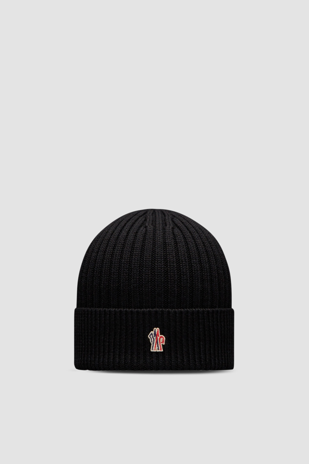 Black Ribbed Knit Wool Beanie - Hats & Beanies for Men | Moncler PL