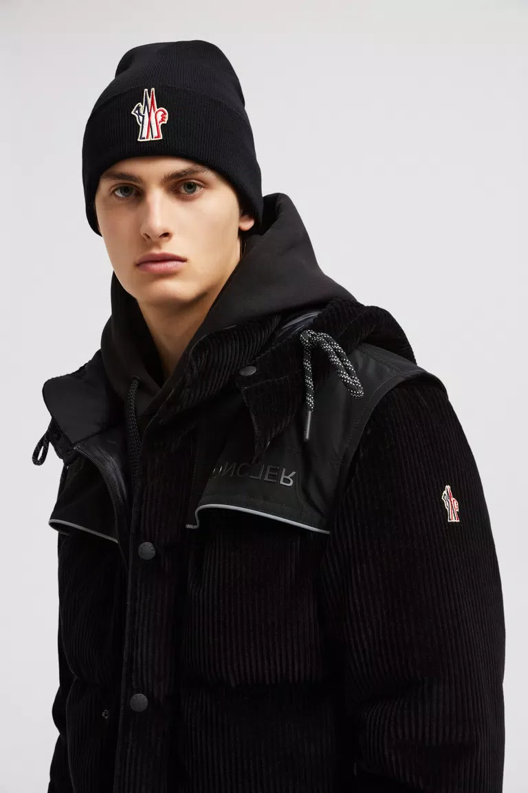 Black Pure Wool Beanie Hats And Beanies For Men Moncler Fr