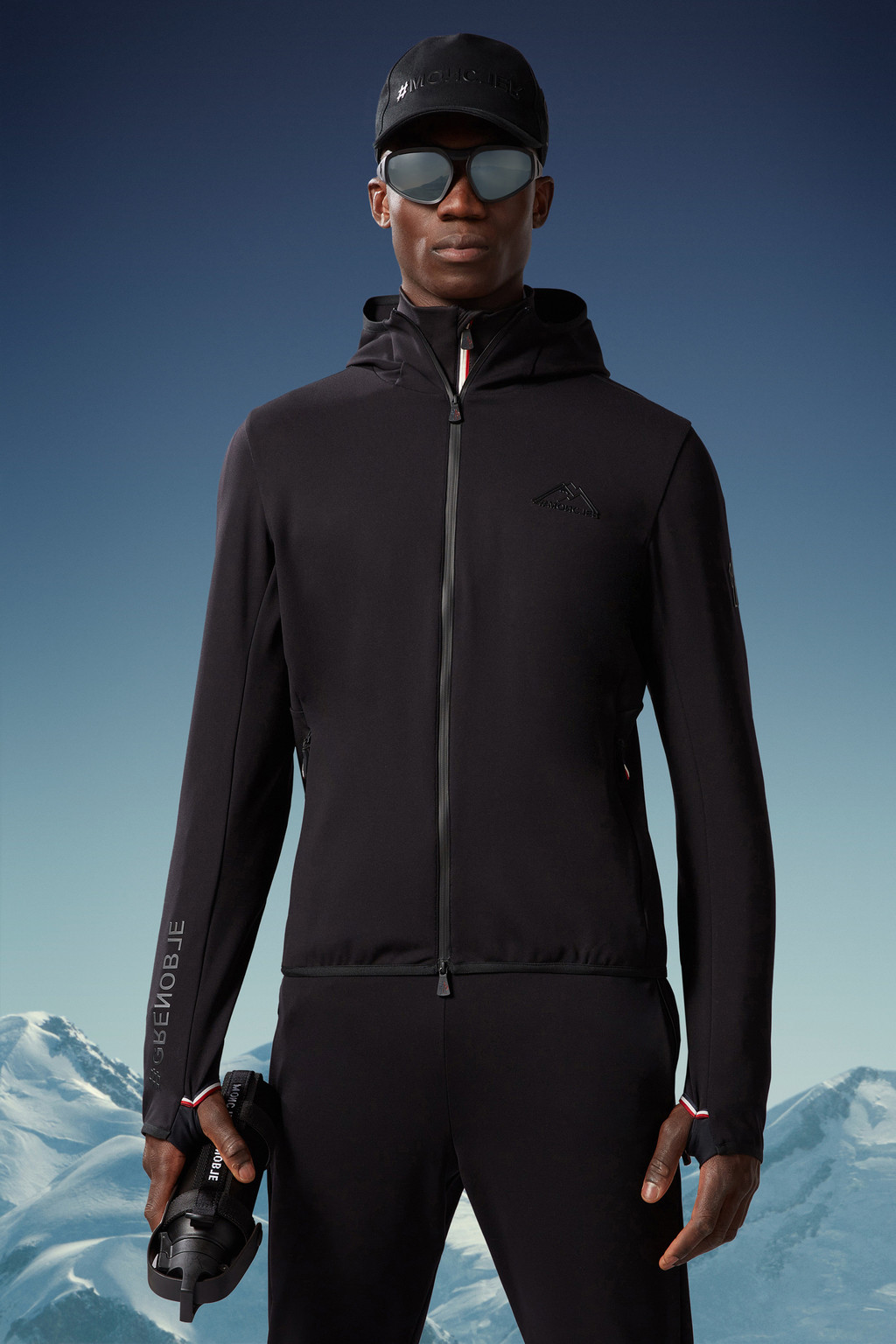 Black Zip-Up Hoodie - Sweatshirts for Men | Moncler SG