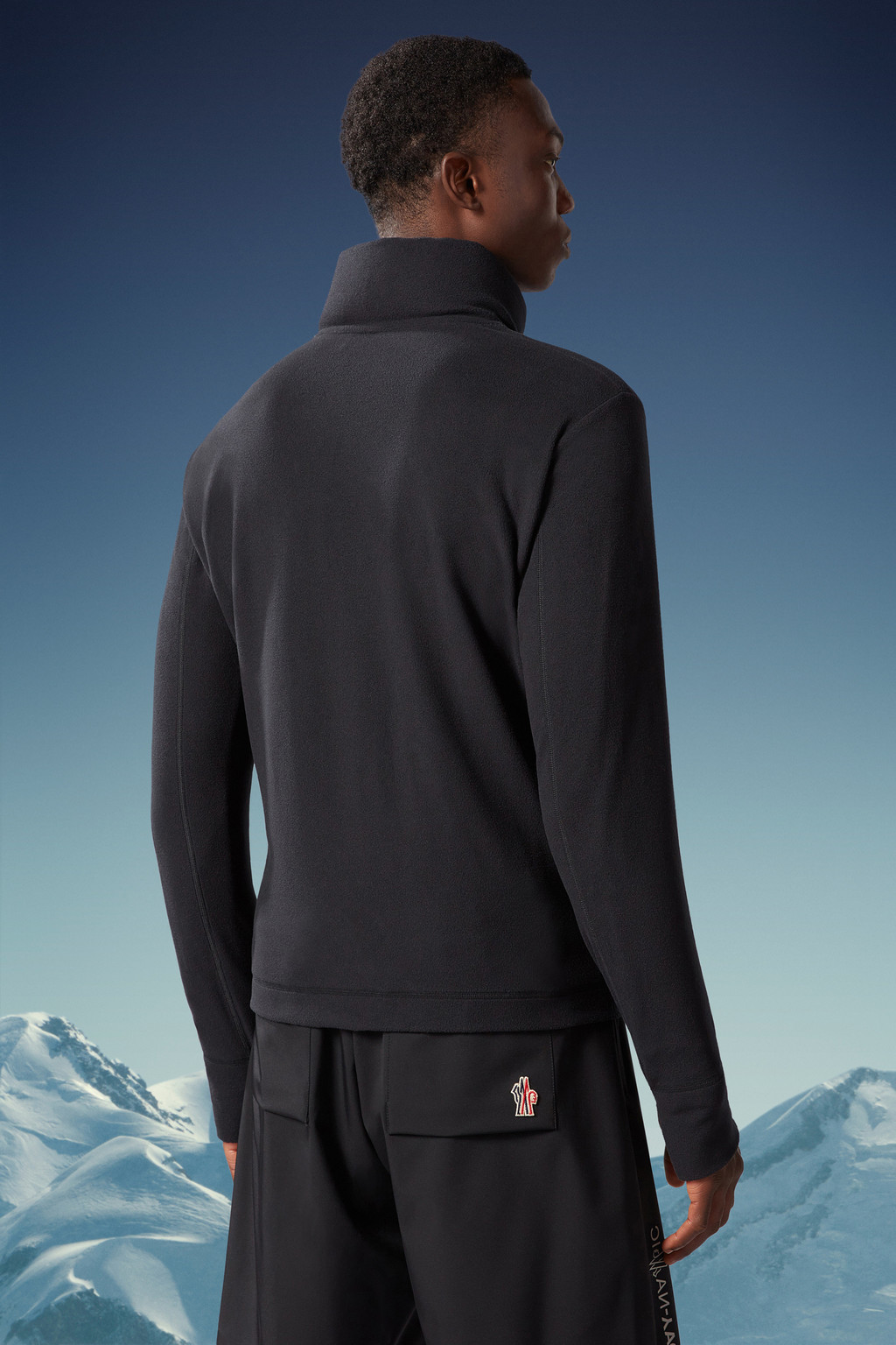 Black Fleece Zip-Up Sweatshirt - Mid-Layers for Men | Moncler ES