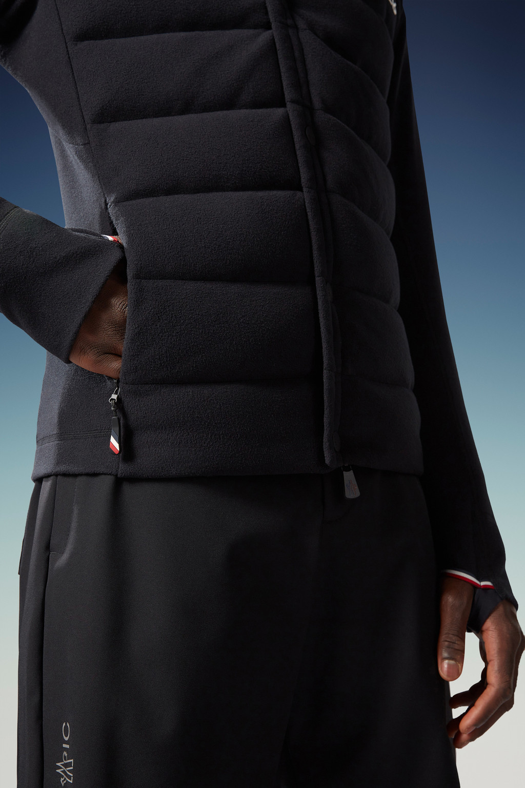 Black Fleece Zip-Up Sweatshirt - Mid-Layers for Men | Moncler IE