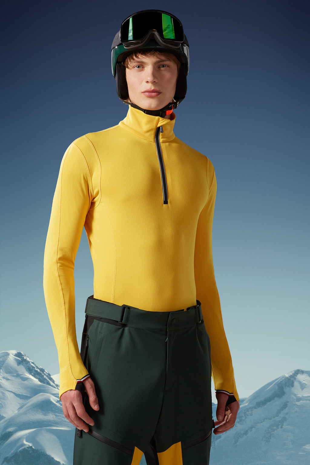 Sunny Yellow Base Layer polo neck - Sweatshirts for Men | Moncler SG