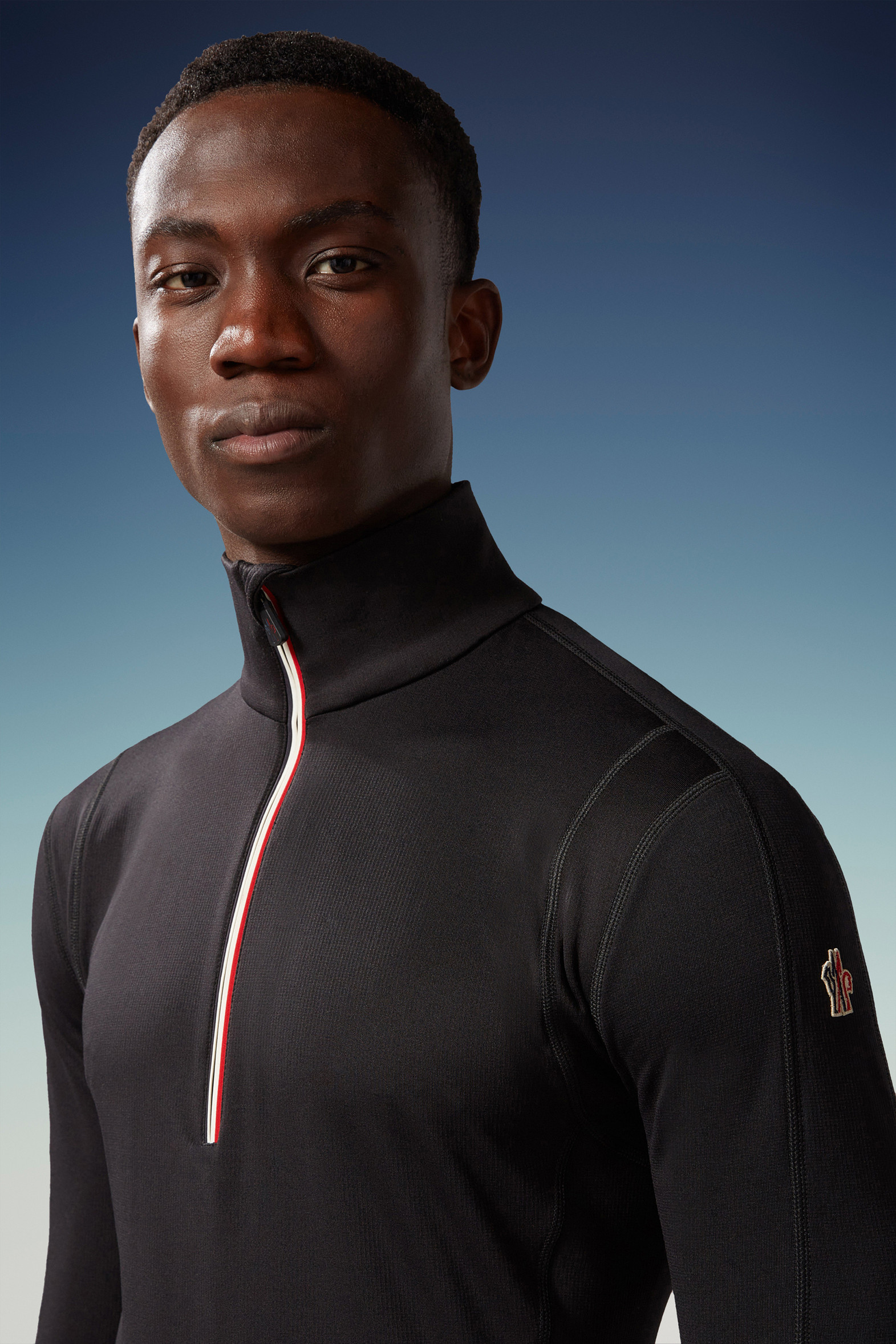 Black Base Layer polo neck - Sweatshirts for Men | Moncler DK