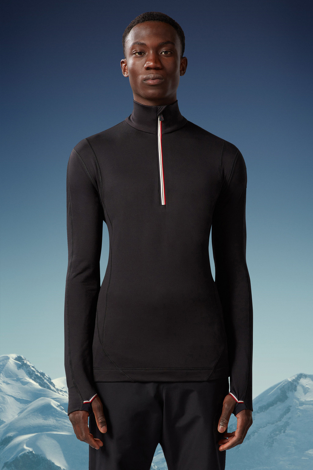 Black Base Layer polo neck - Sweatshirts for Men | Moncler DK