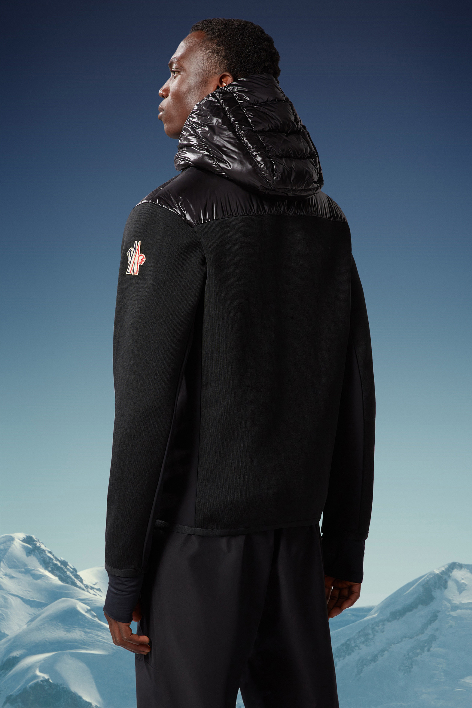 Black Padded Zip-Up Hoodie - Sweaters & Cardigans for Men | Moncler HK