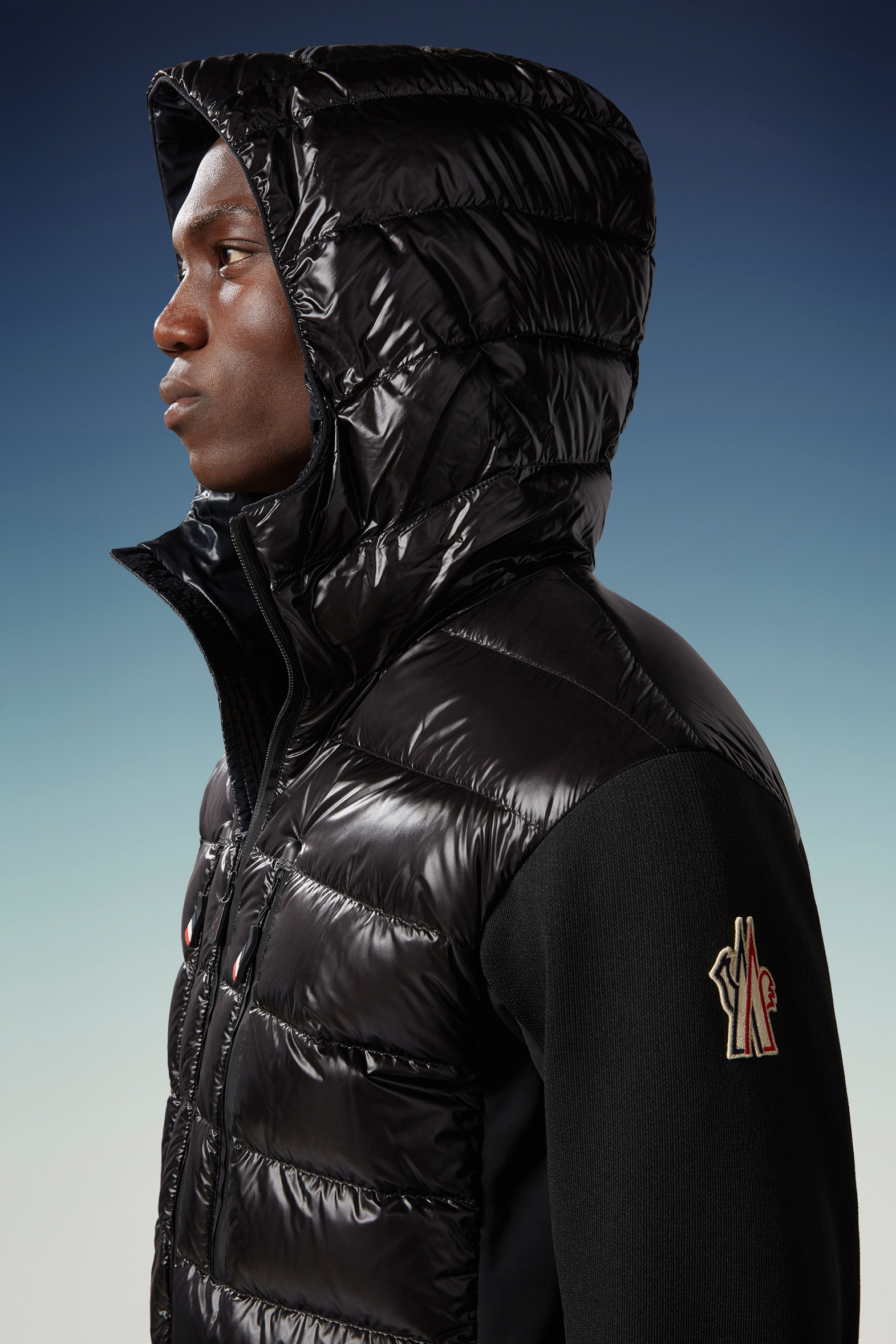 Black Padded Zip-Up Hoodie - Sweaters & Cardigans for Men | Moncler HK
