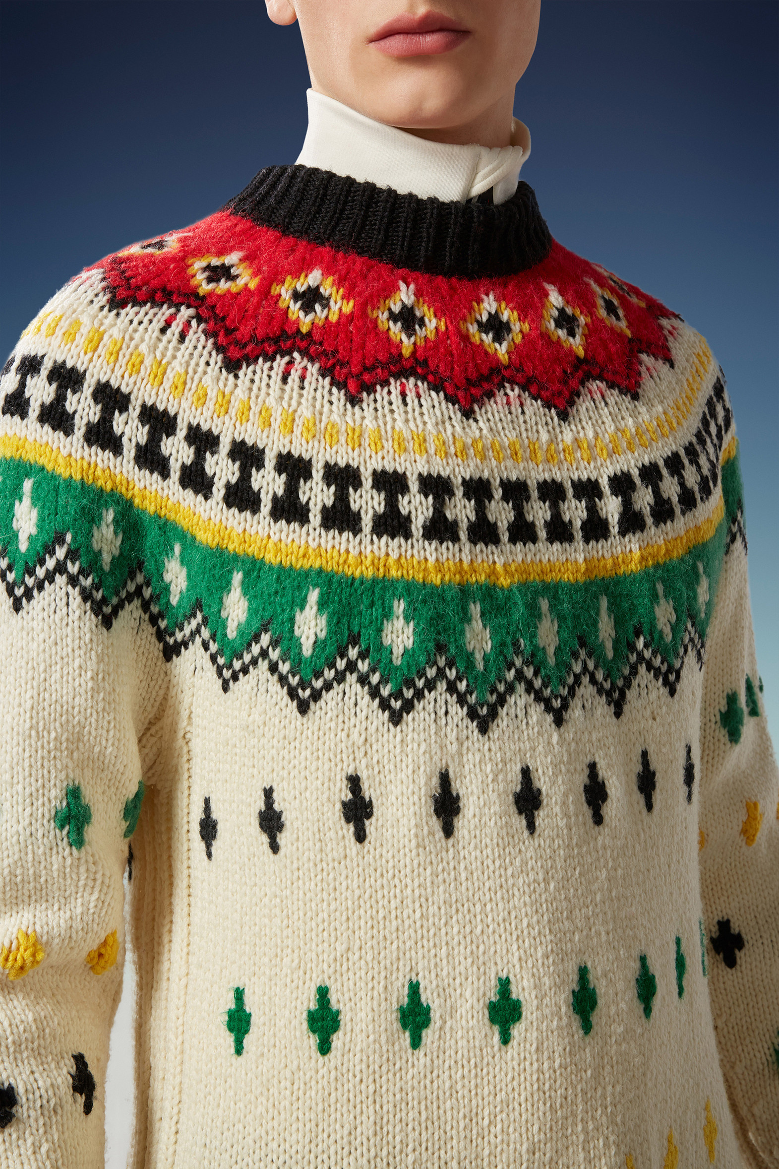 Optical White Alpaca & Wool Jacquard jumper - Sweaters & Cardigans for ...