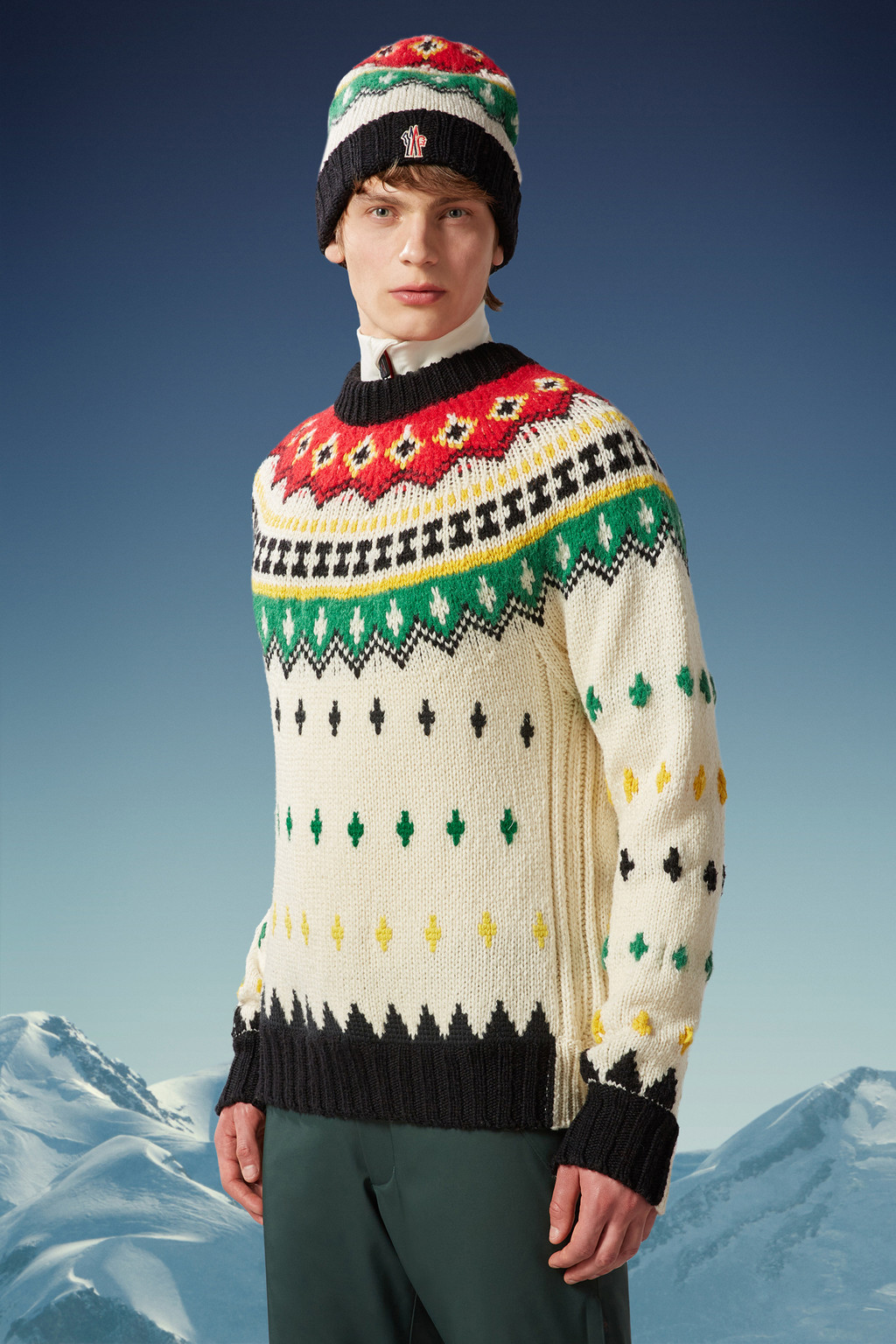 Optical White Alpaca & Wool Jacquard jumper - Sweaters & Cardigans for ...