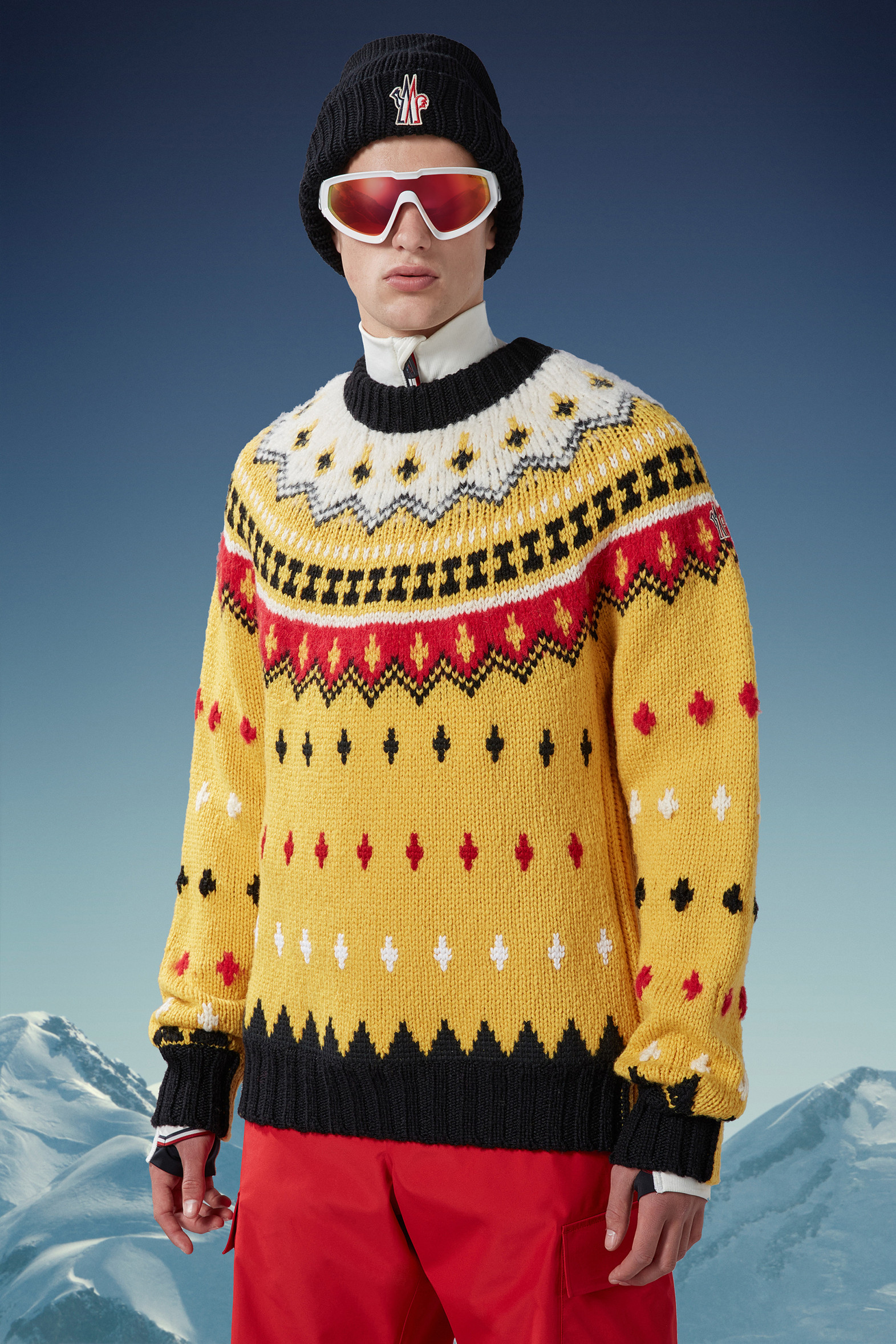 Sunny Yellow Alpaca & Wool Jacquard jumper - Sweaters & Cardigans for ...