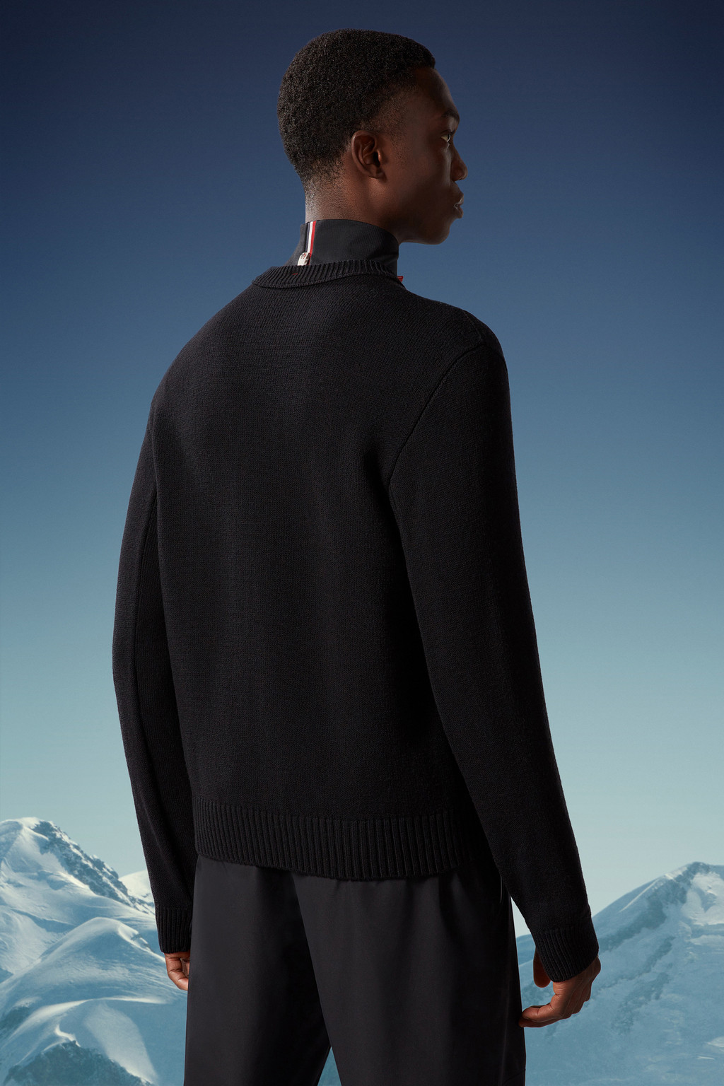 Black Mountain Logo Wool Jumper - Sweaters & Cardigans for Men | Moncler FR