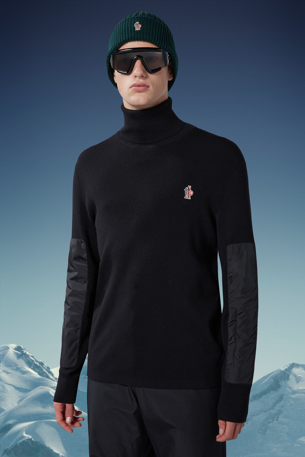 Black Wool Polo Neck Jumper - Sweaters & Cardigans for Men | Moncler HU