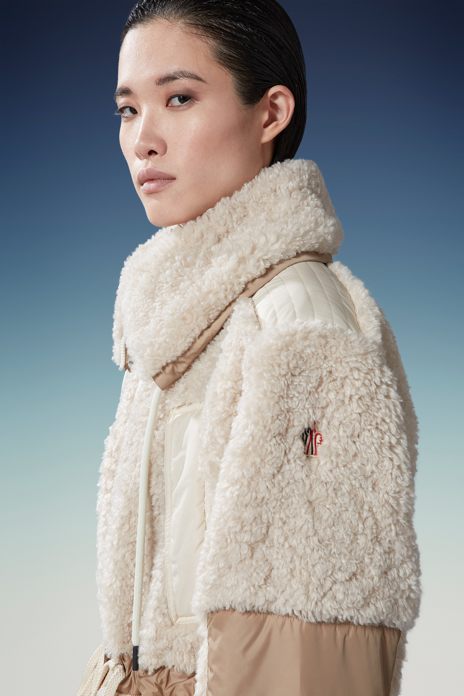 Beige Lauzes Teddy Jacket - Short Down Jackets for Women | Moncler HK