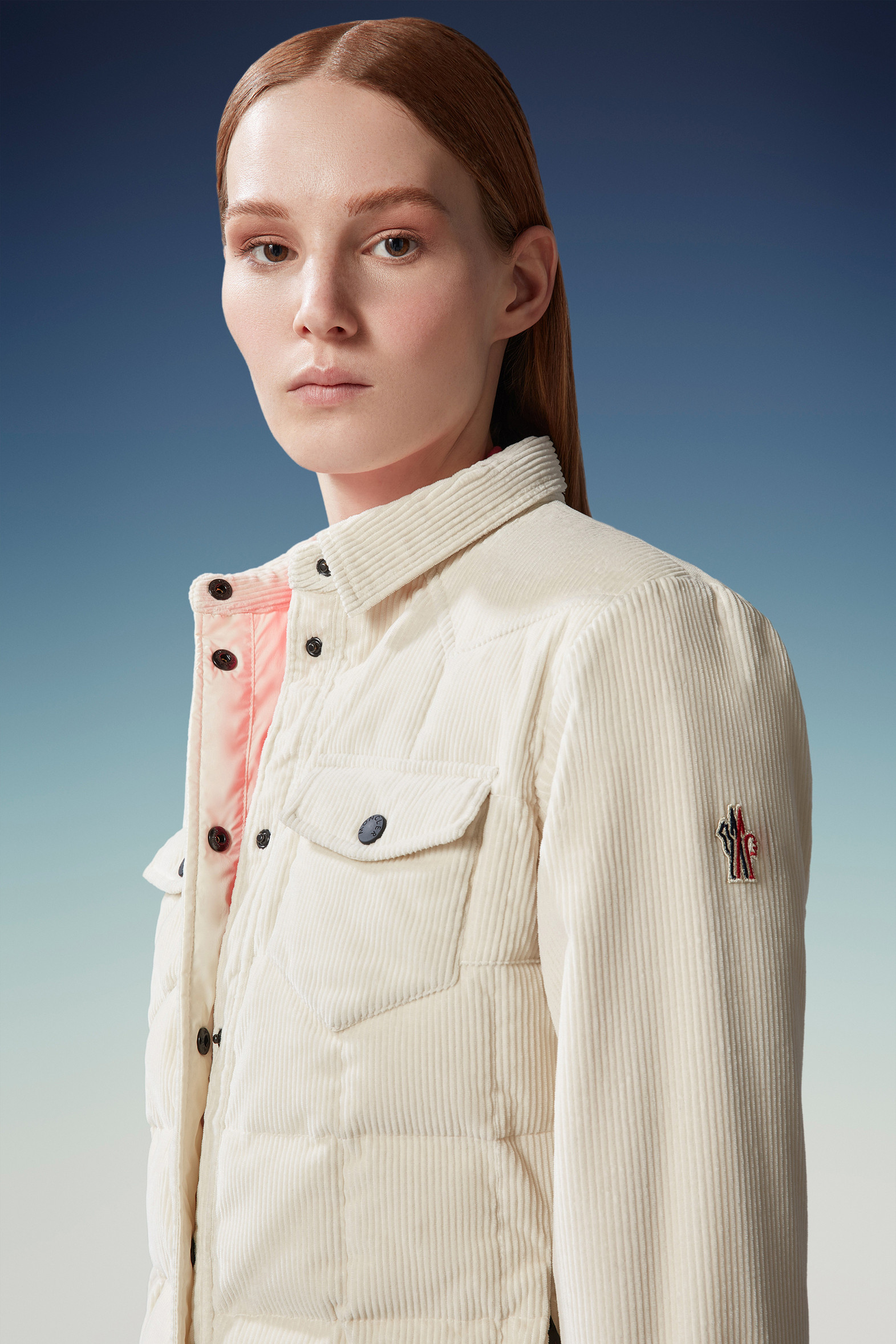 Milk White Nangy Down Shacket - Short Down Jackets for Women | Moncler SG